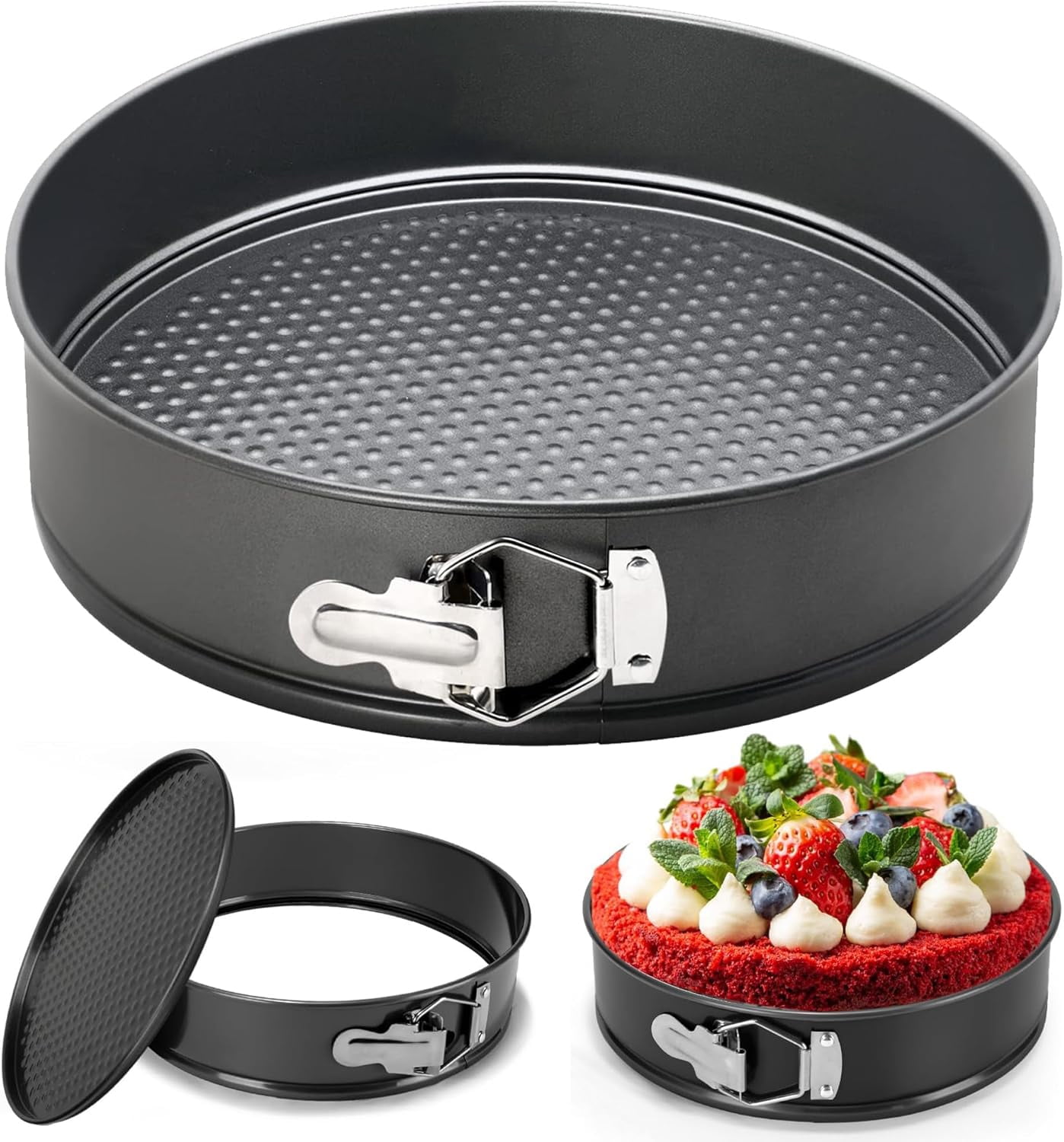 Springform Pan Heart Round Square Shape, Nonstick Cheesecake Pan with ...