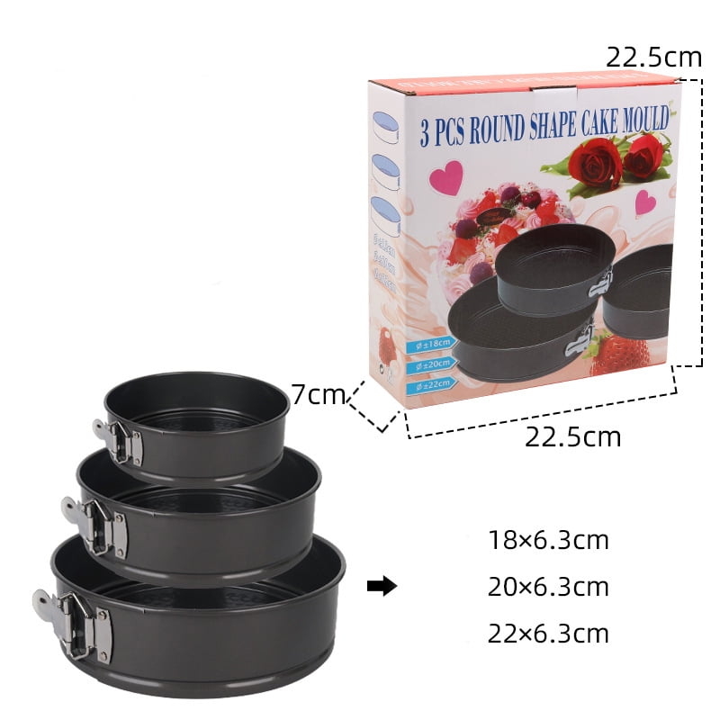 Springform Pan Set of 3 Non-stick Leakproof Round Cake Pan Set Includes ...