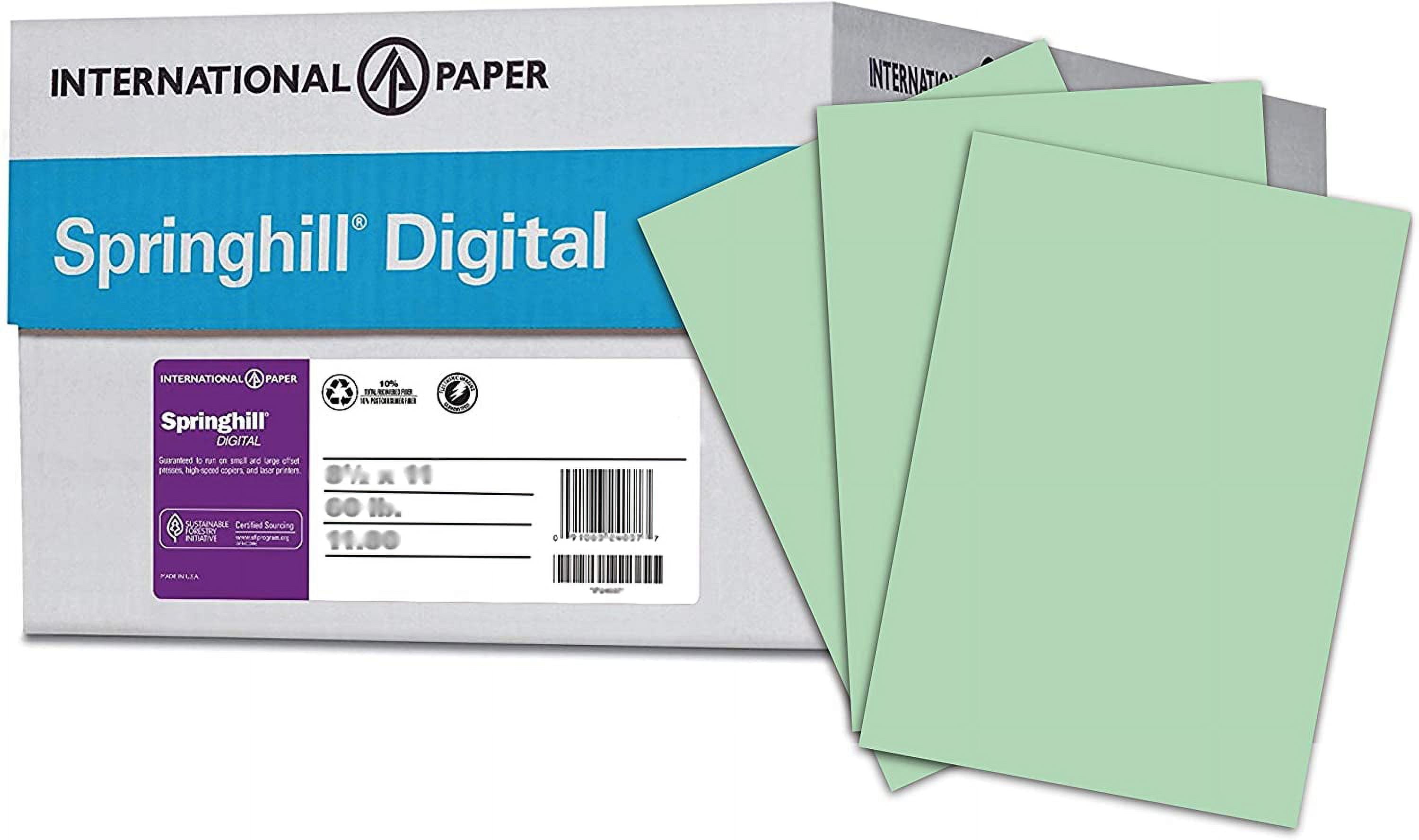 Springhill Green Colored Cardstock Paper, 110lb Index, 199 gsm, 11x17 ...