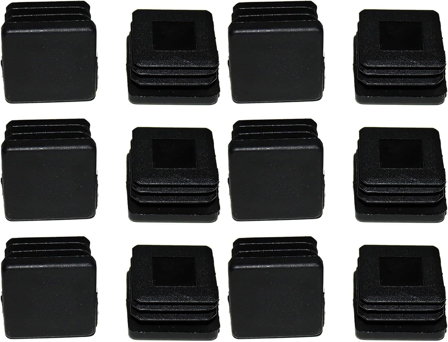Springhouse 12 Pack: 1" Square Black Plastic Plug Tube End Cap for ...