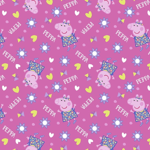 Springs Creative Peppa Pig Toss 43" x 36" Precut Cotton Fabric for ...