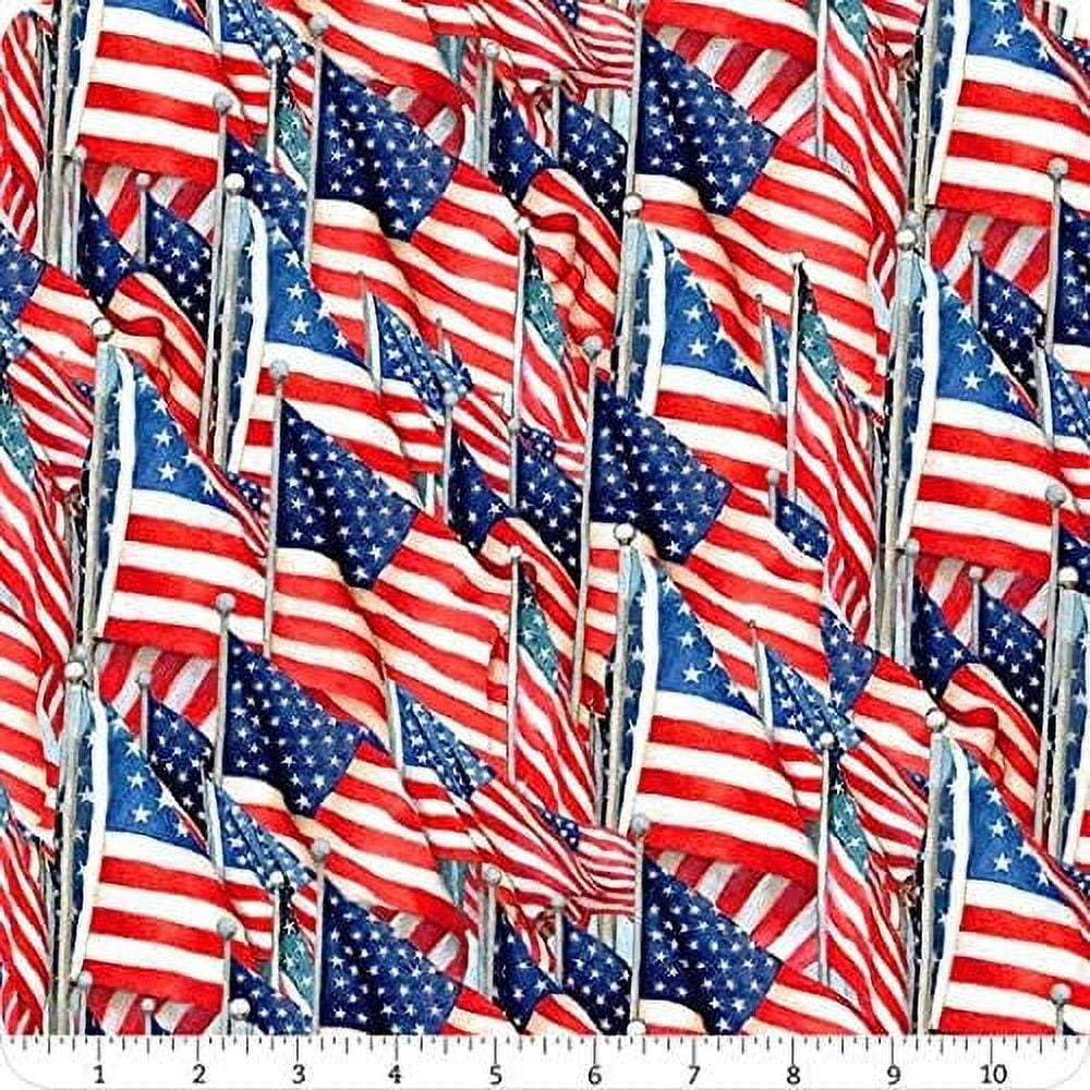 Springs Creative American Flag Toss 100% Cotton Fabric sold by the yard ...