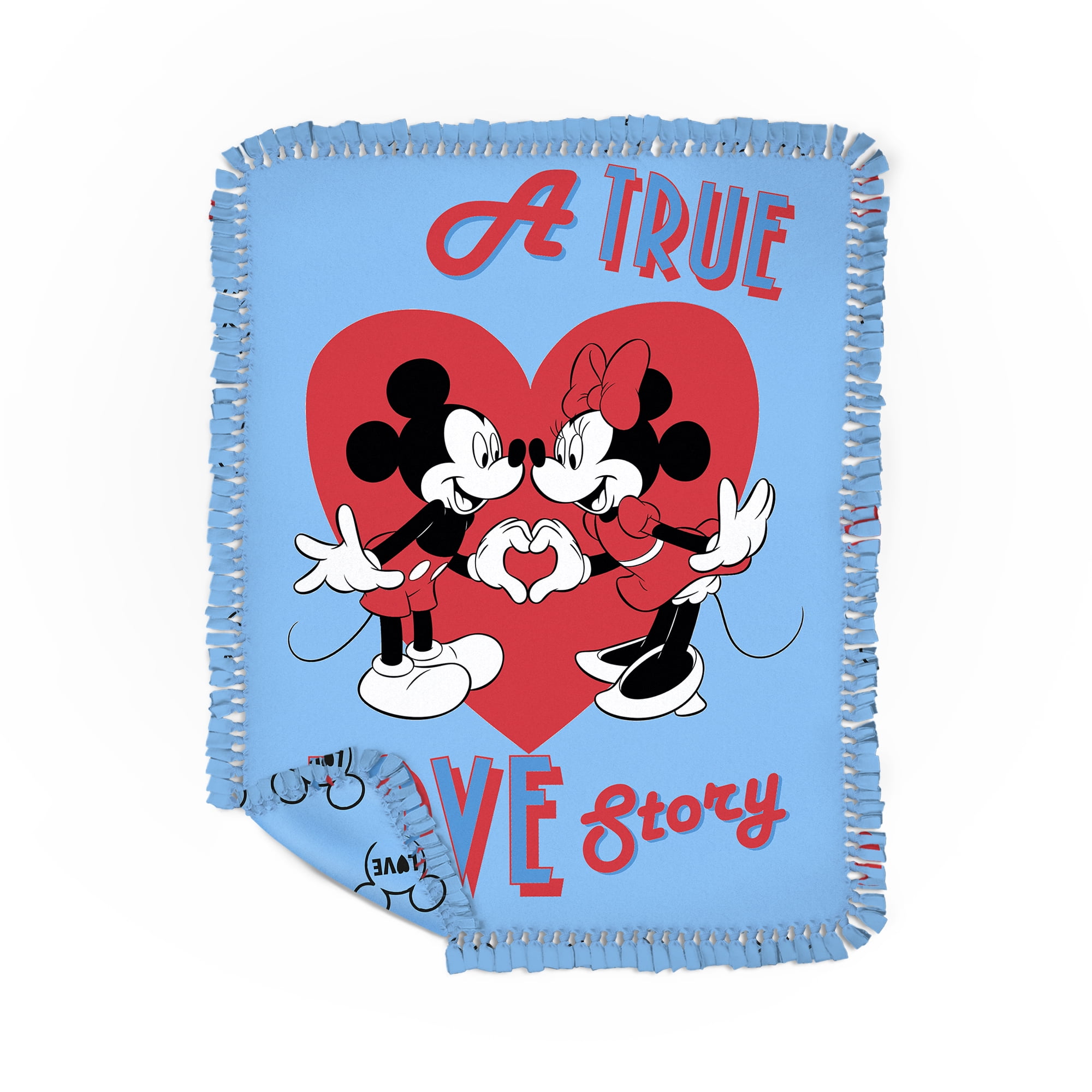 Springs Creative Blue, Red Mickey Mouse Minnie Mouse Polyester Throw ...