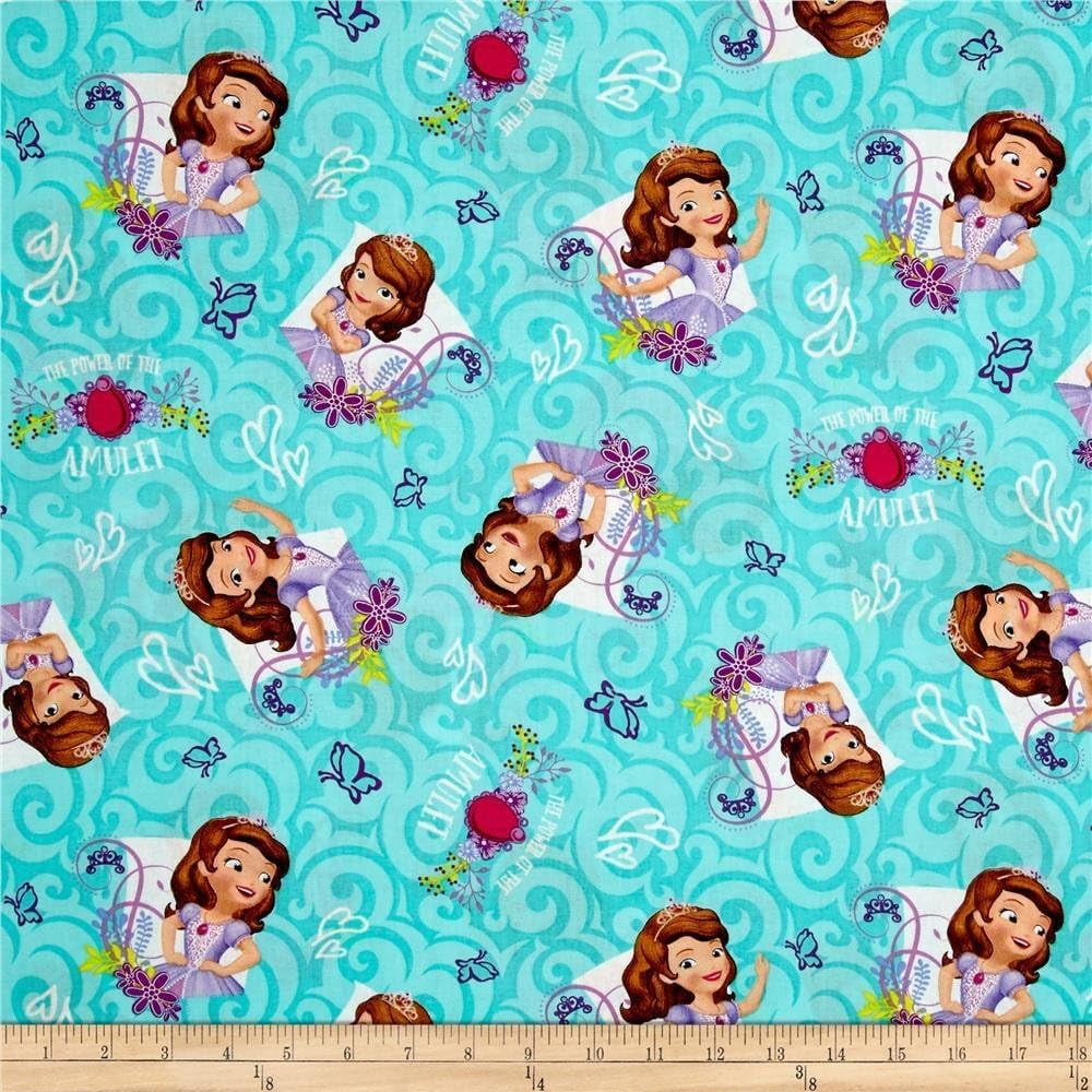 Springs Creative Disney Sofia Power of The Amulet Teal 100% Cotton ...