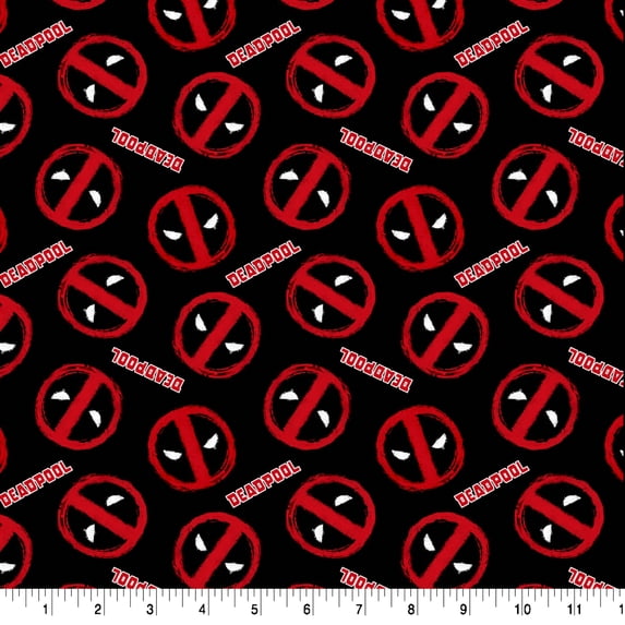 Springs Creative Marvel Deadpool Paint Logo Packed Fat Quarter Fabric ...