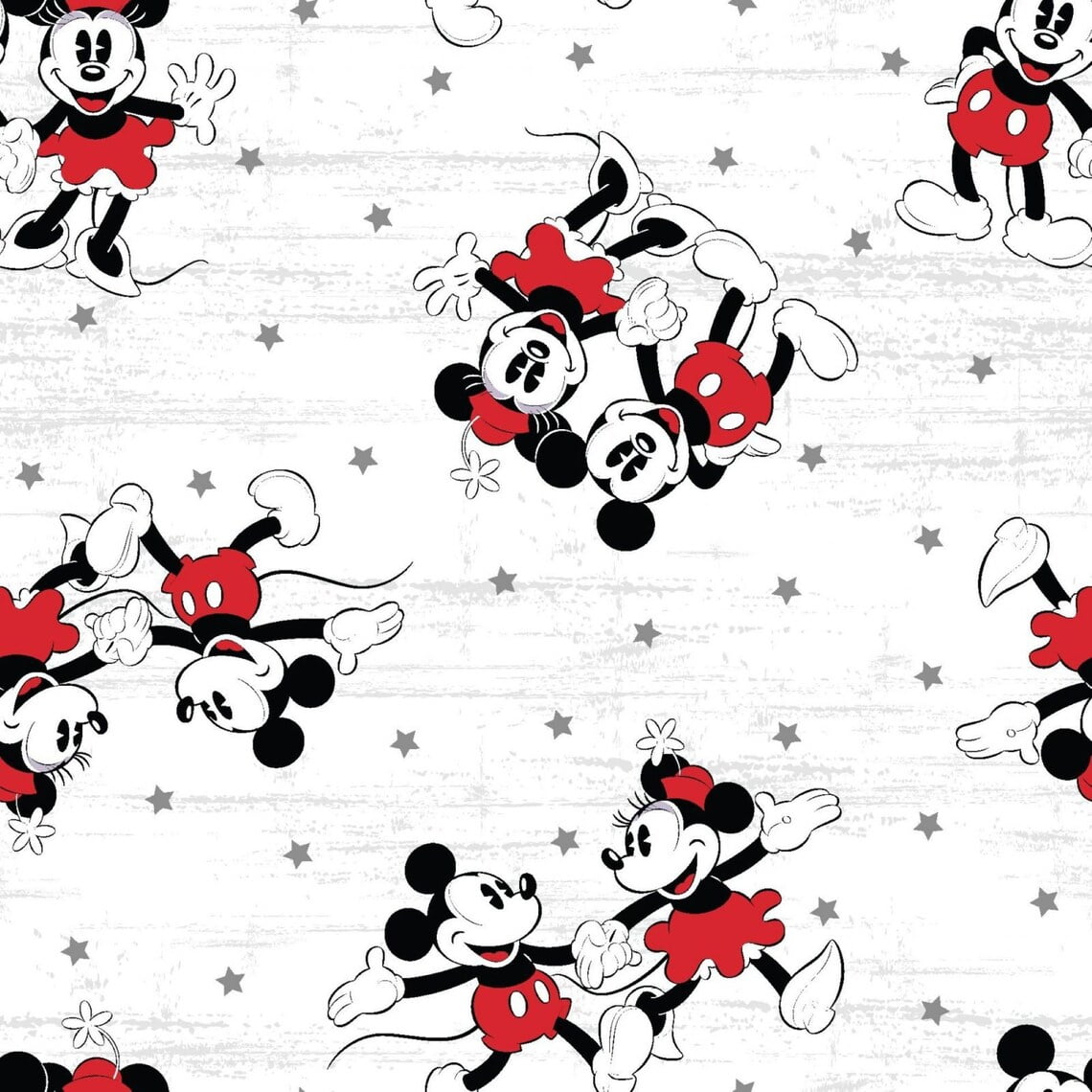 Springs Creative Mickey and Minnie Starlight white 100% Cotton Fabric ...