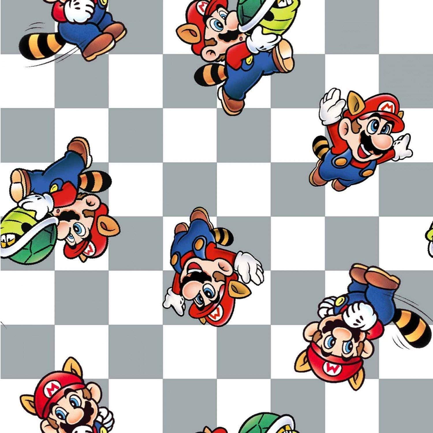 Springs Creative Super Mario Retro Mario Power Checkered 100% Cotton ...