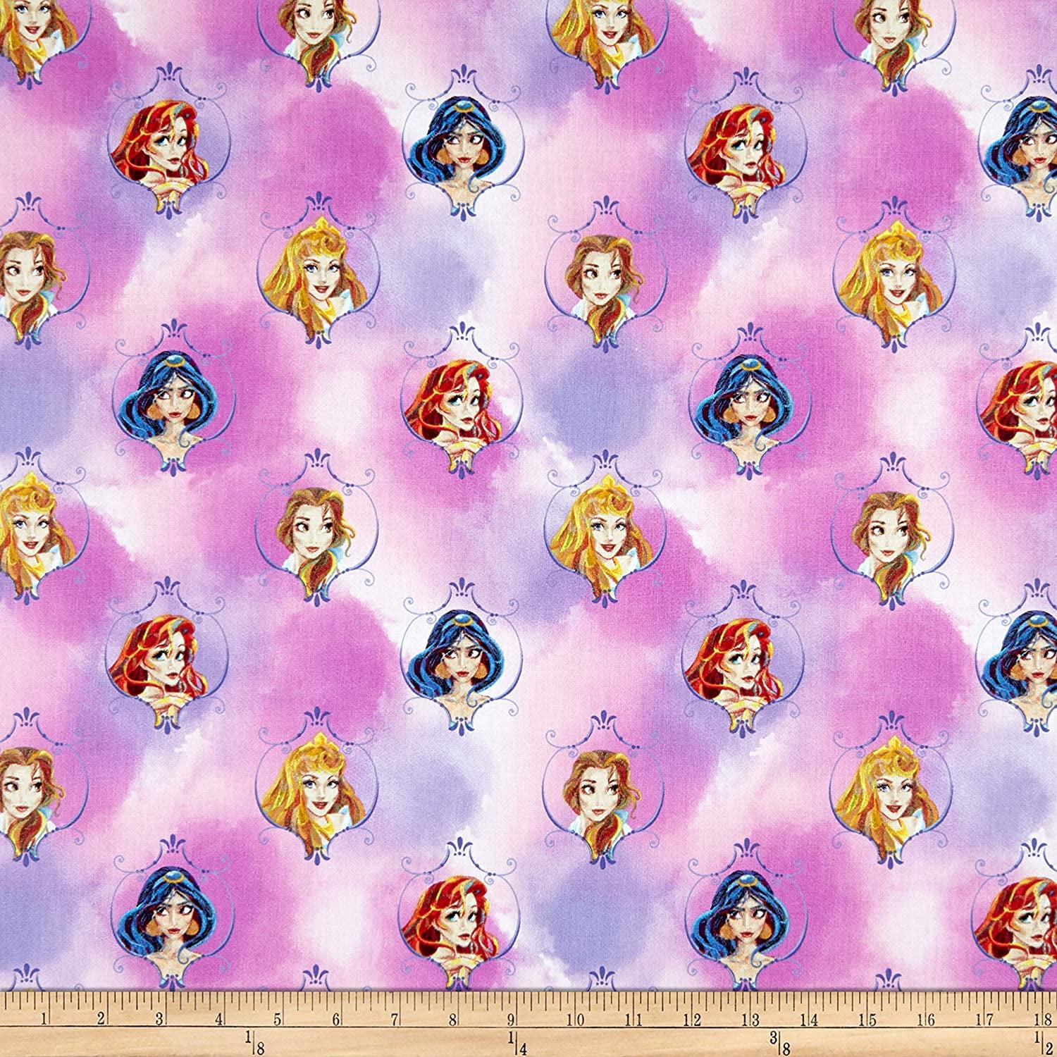 Springs Textiles Disney Princess Jasmine Belle and Ariel Blue Fabric ...