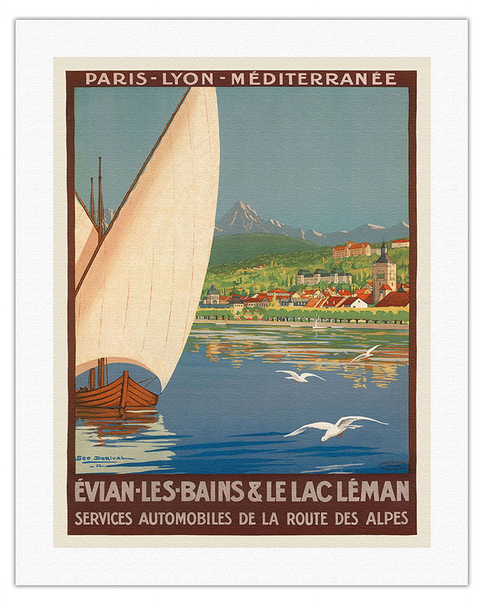 Springs of Evian Lake Geneva France - PLM Railway - Vintage Railroad ...