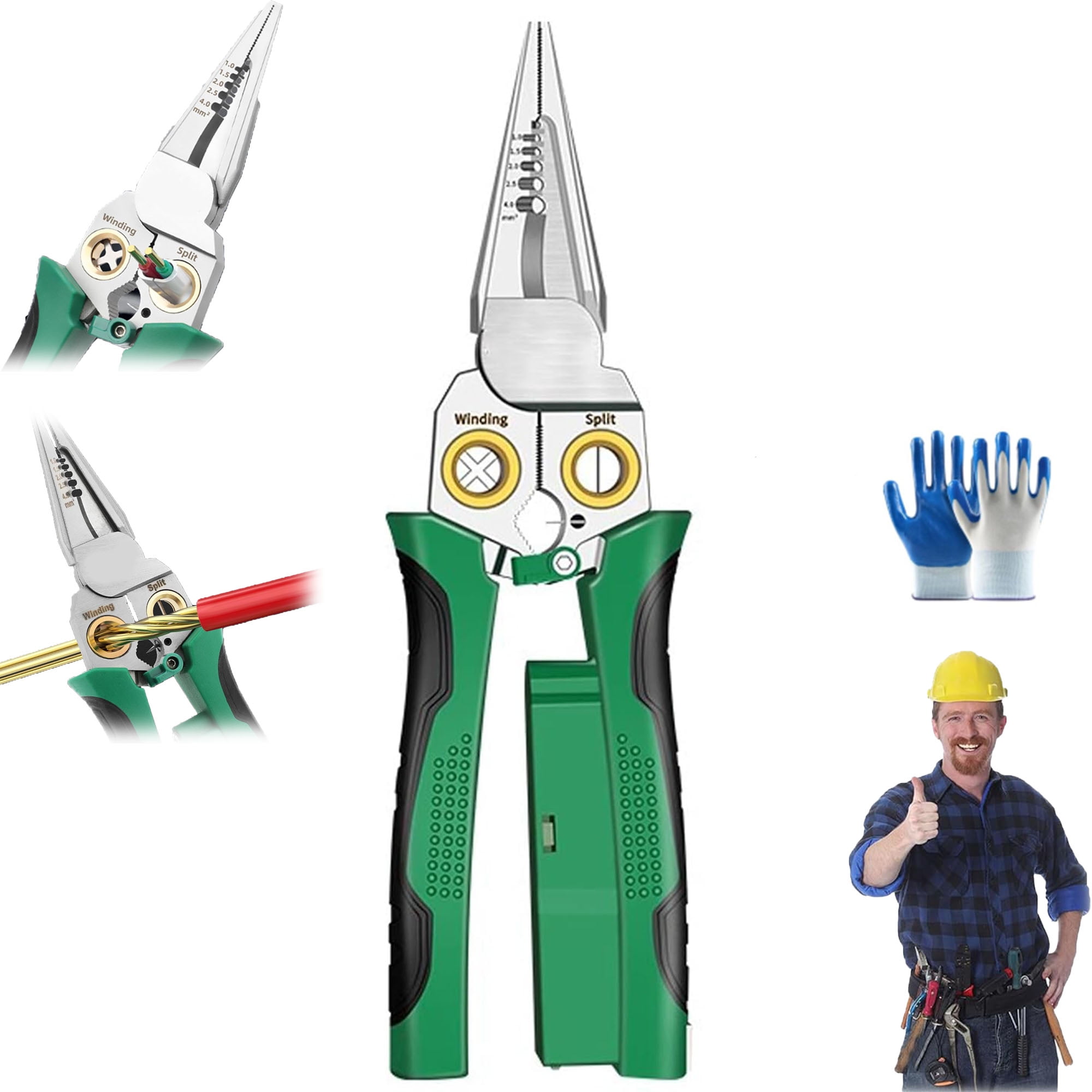 Springtek 8 in 1 Wire Stripper Twister, Multifunctional Wire Stripper ...