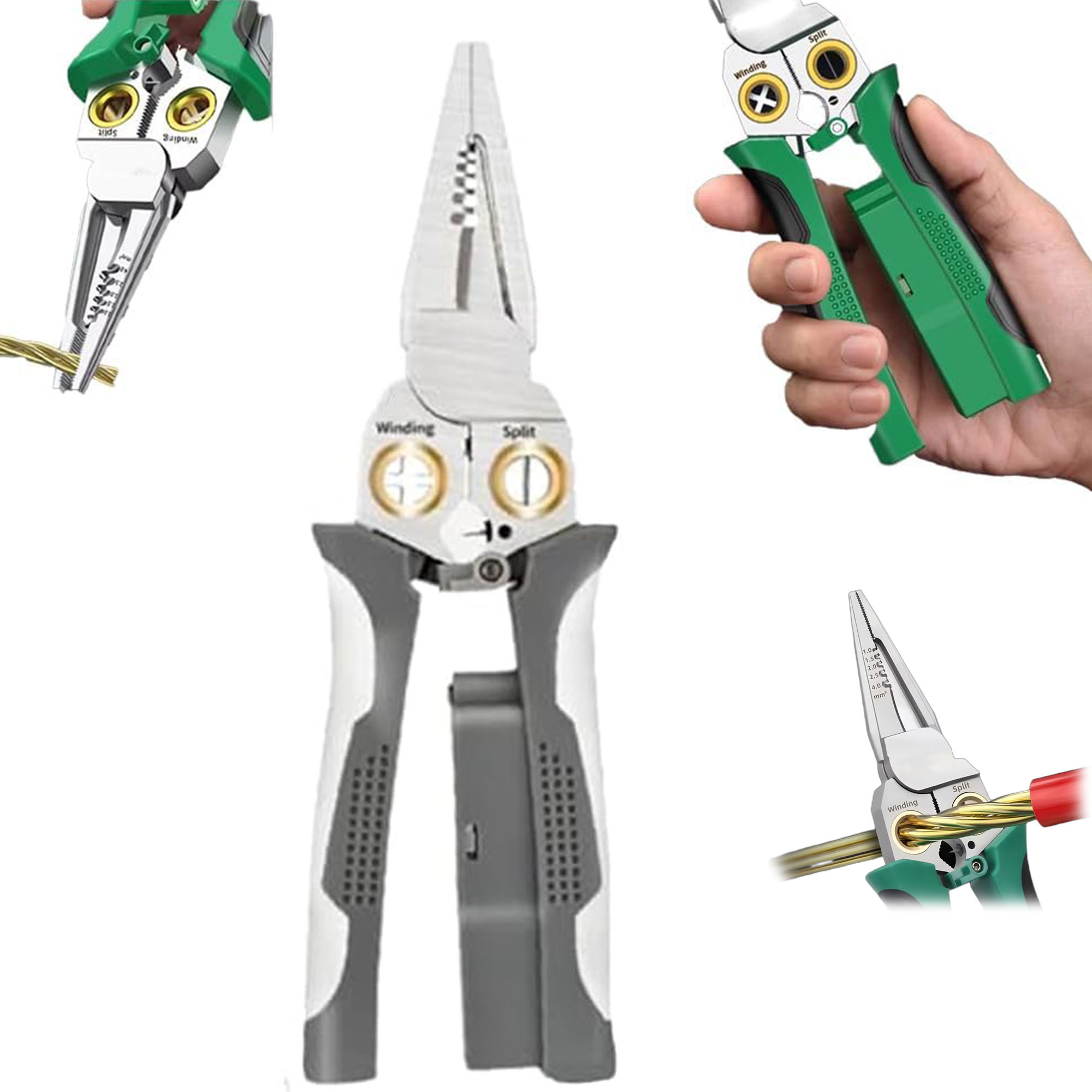 Springtek 8 In 1 Wire Stripper Twister,Wire Strippers Pliers With ...