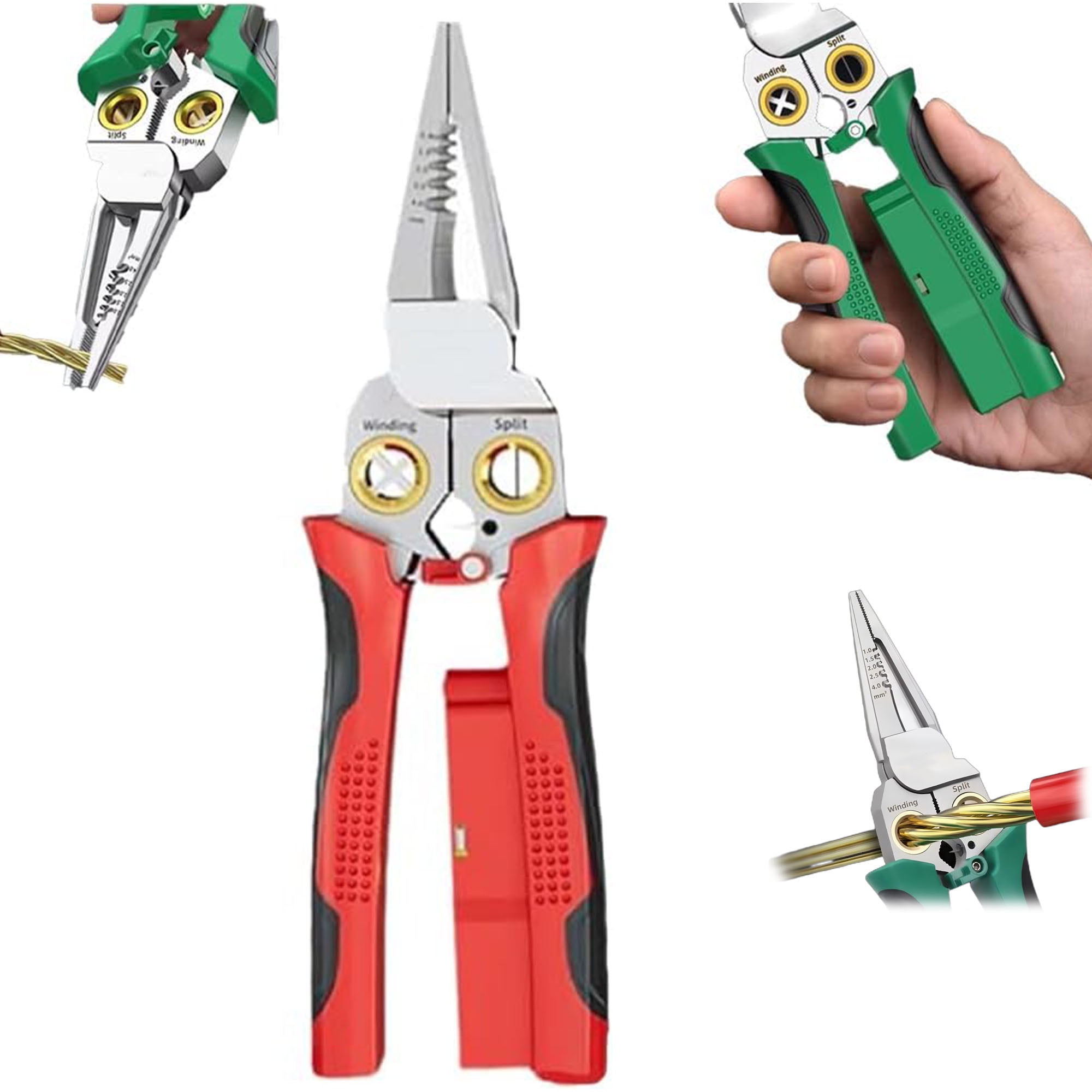 Springtek 8 In 1 Wire Stripper Twister,Wire Strippers Pliers With Electricity Measurement,Wire ...