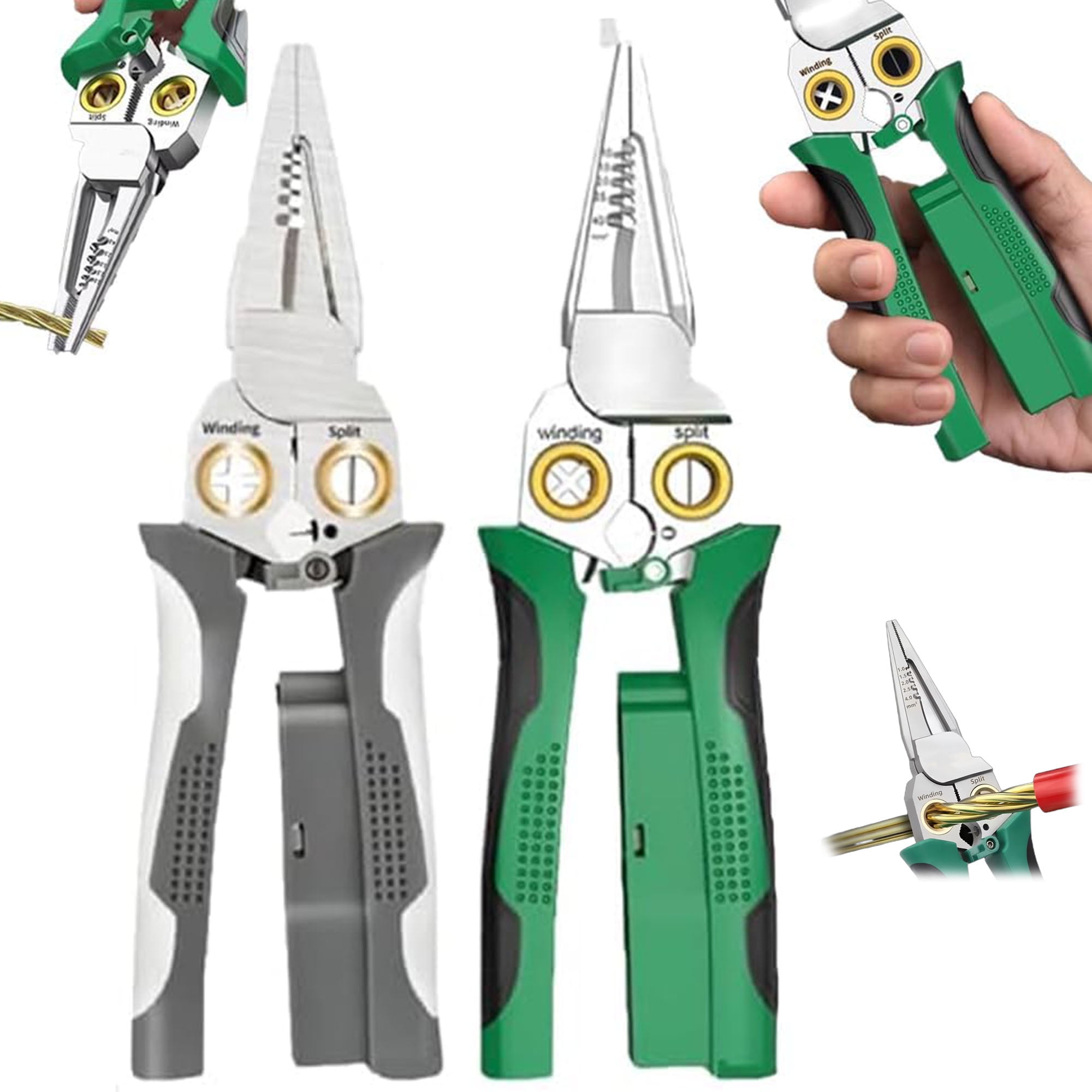 Springtek 8 In 1 Wire Stripper Twister,Wire Strippers Pliers With ...