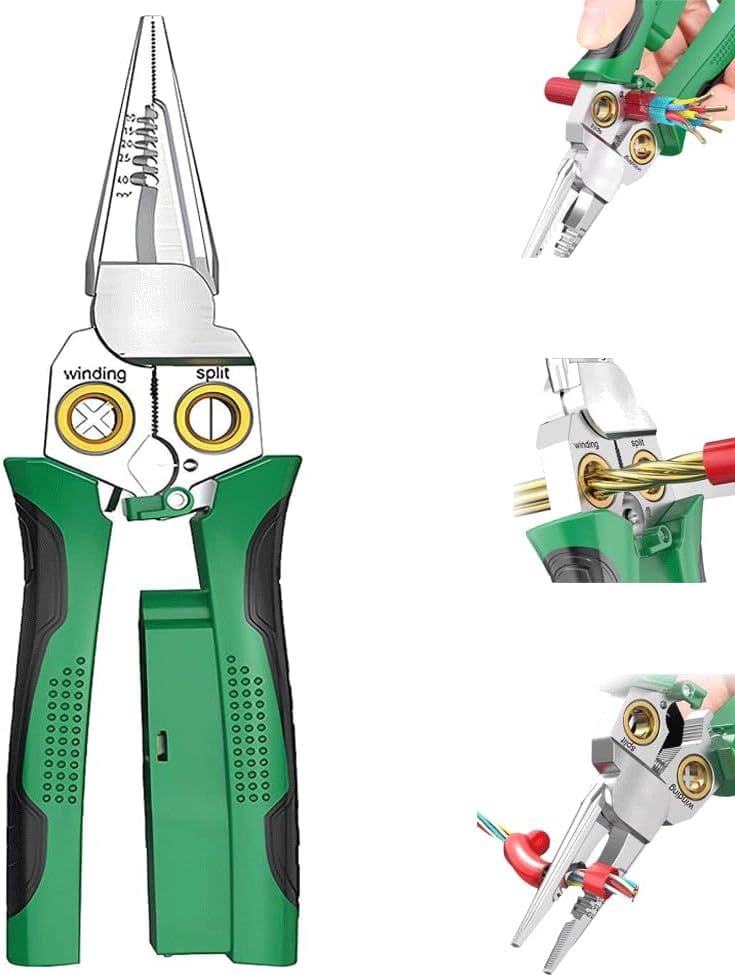 Springtek 8 in 1 Wire Stripper Twister,VoltageTest 8 in 1 Wire Stripper ...