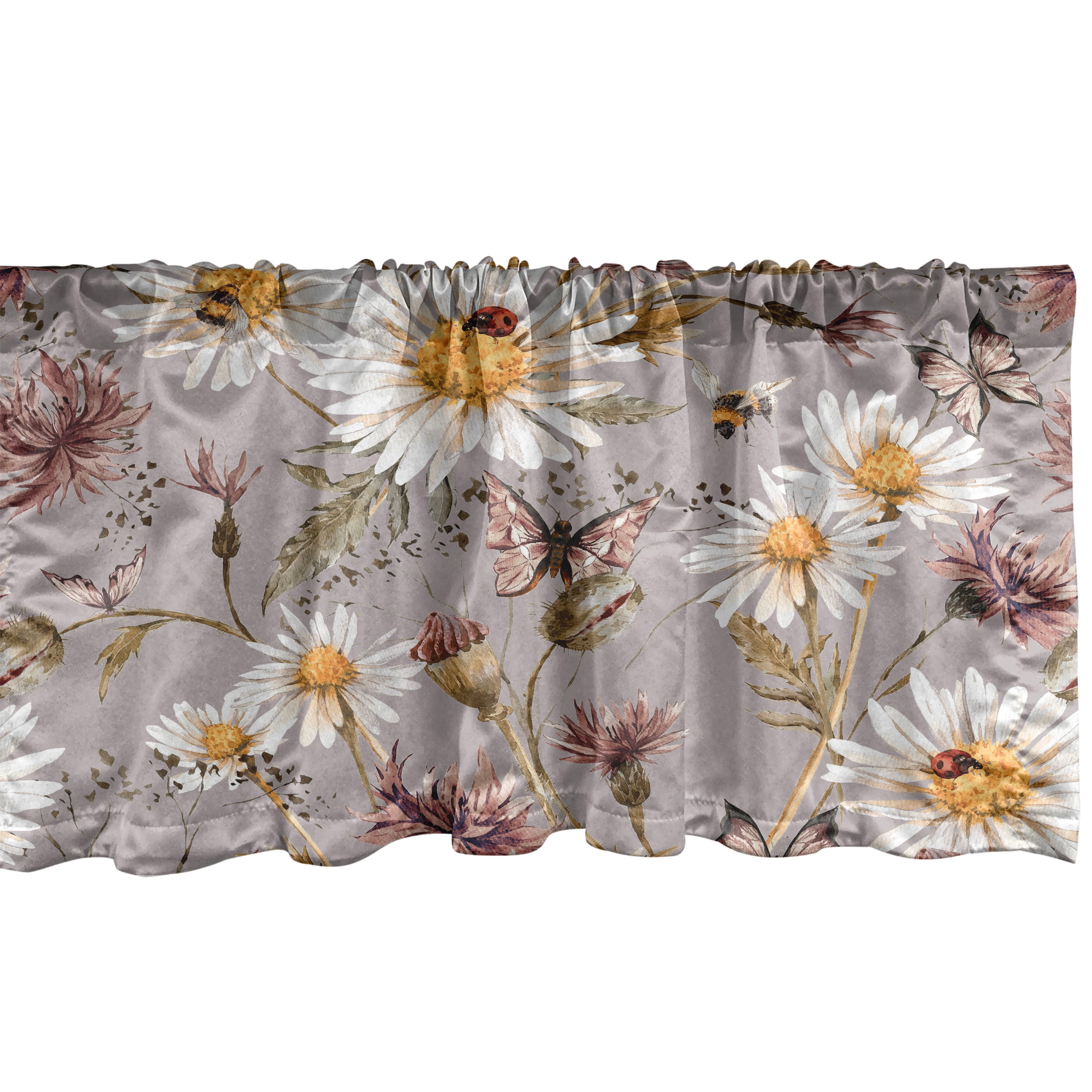 Springtime Boho Window Valance, Nature Themed Neutral Colors Dreamy ...