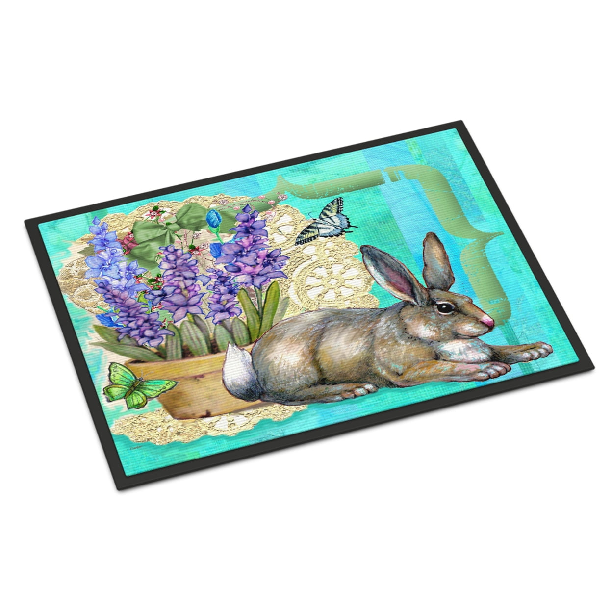 Springtime Easter Rabbit Door Mat - Walmart.com