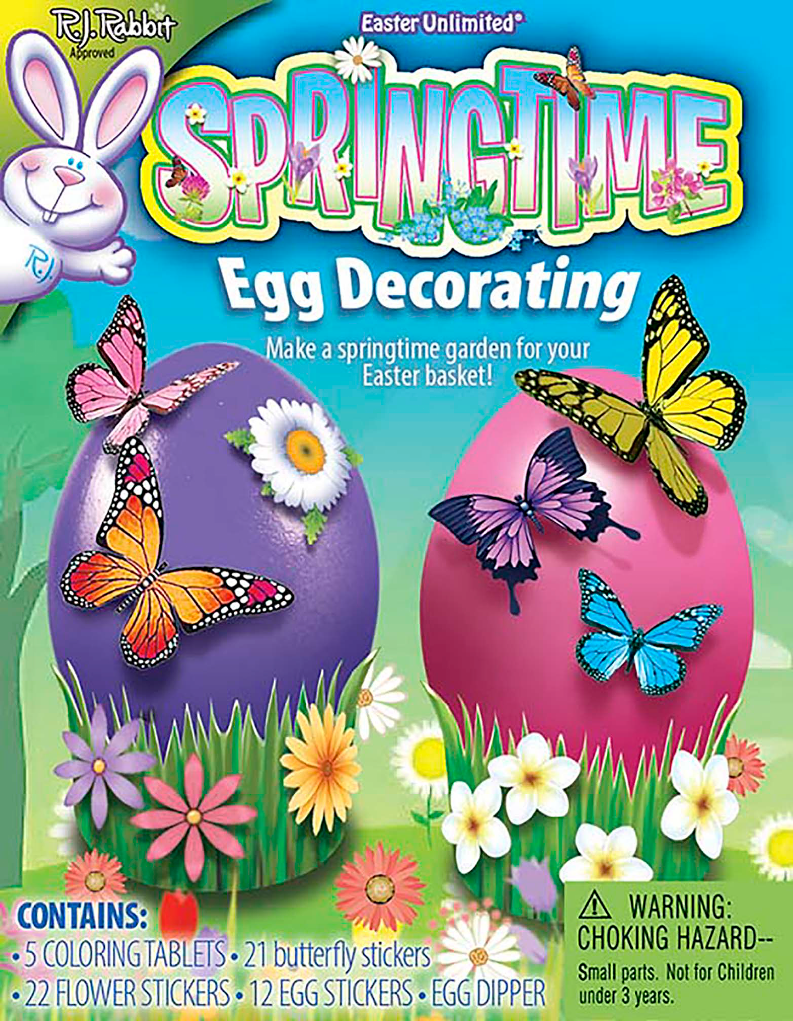 Easter Unlimited Springtime Egg Decorating Kit with Dye DIY, Pre-Cut ...
