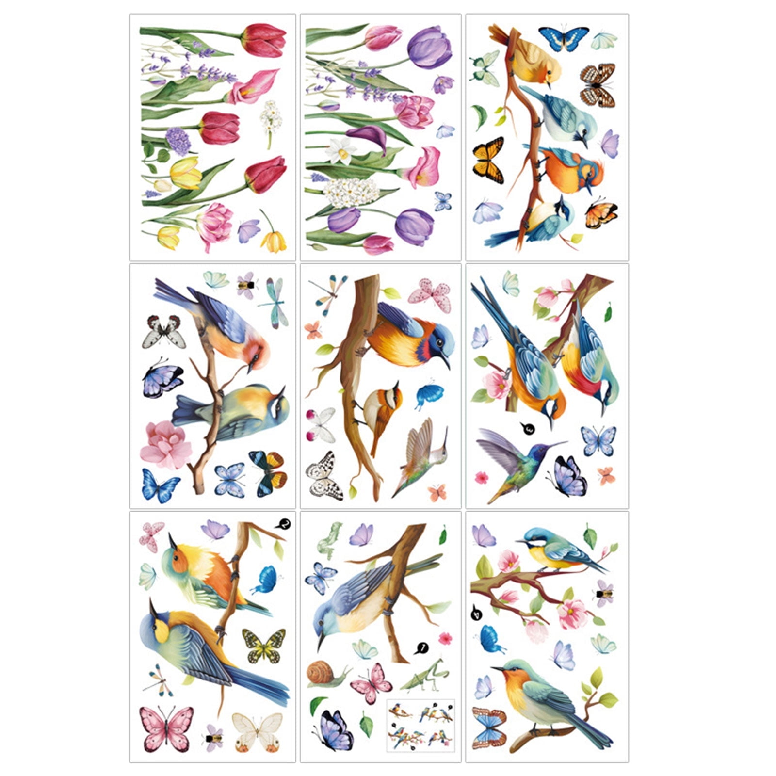 Springtime Flower Window Cling Decals Home Decorations for Glass Spring ...