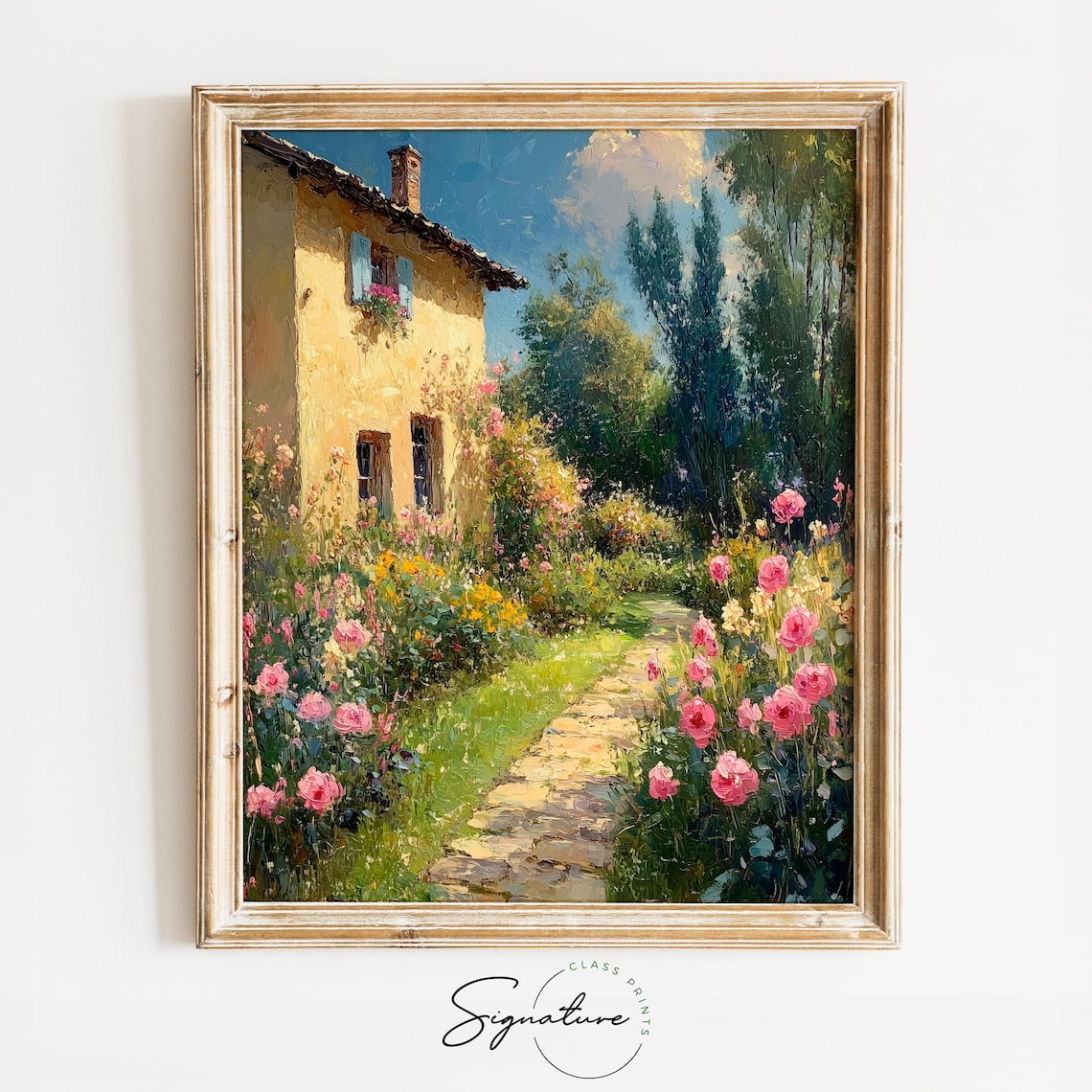 Springtime Orchard Pathway, Victorian Garden With Romantic Floral ...