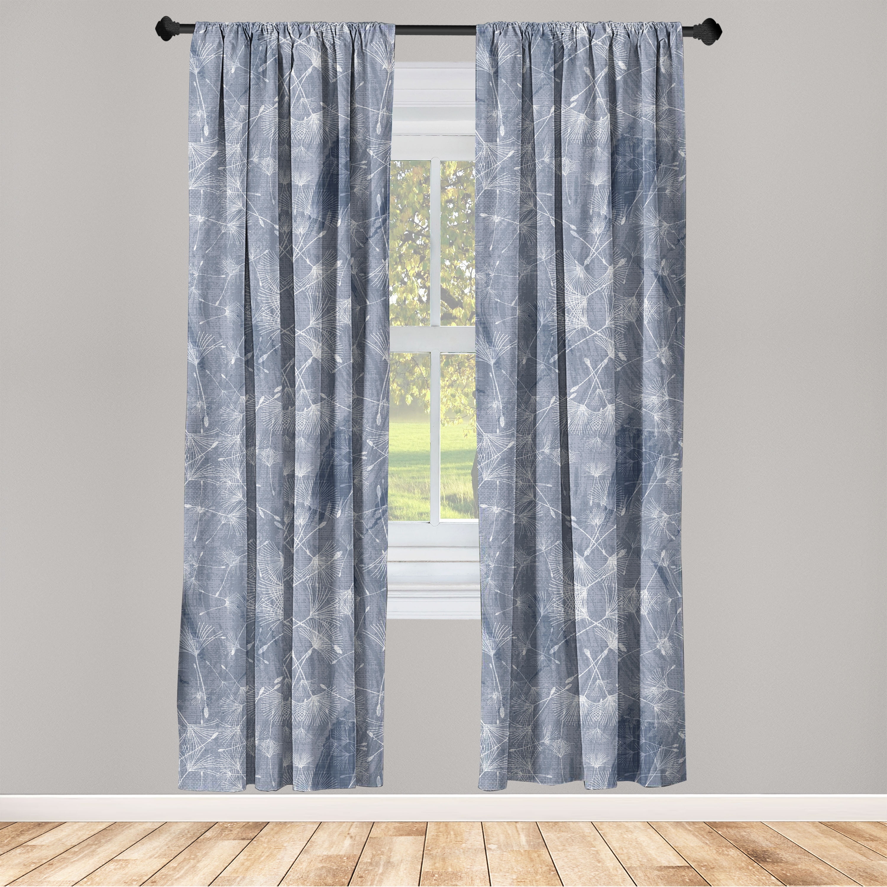 Springtime Window Curtains, Tropical Vibes Dandelion Flowers Vintage ...