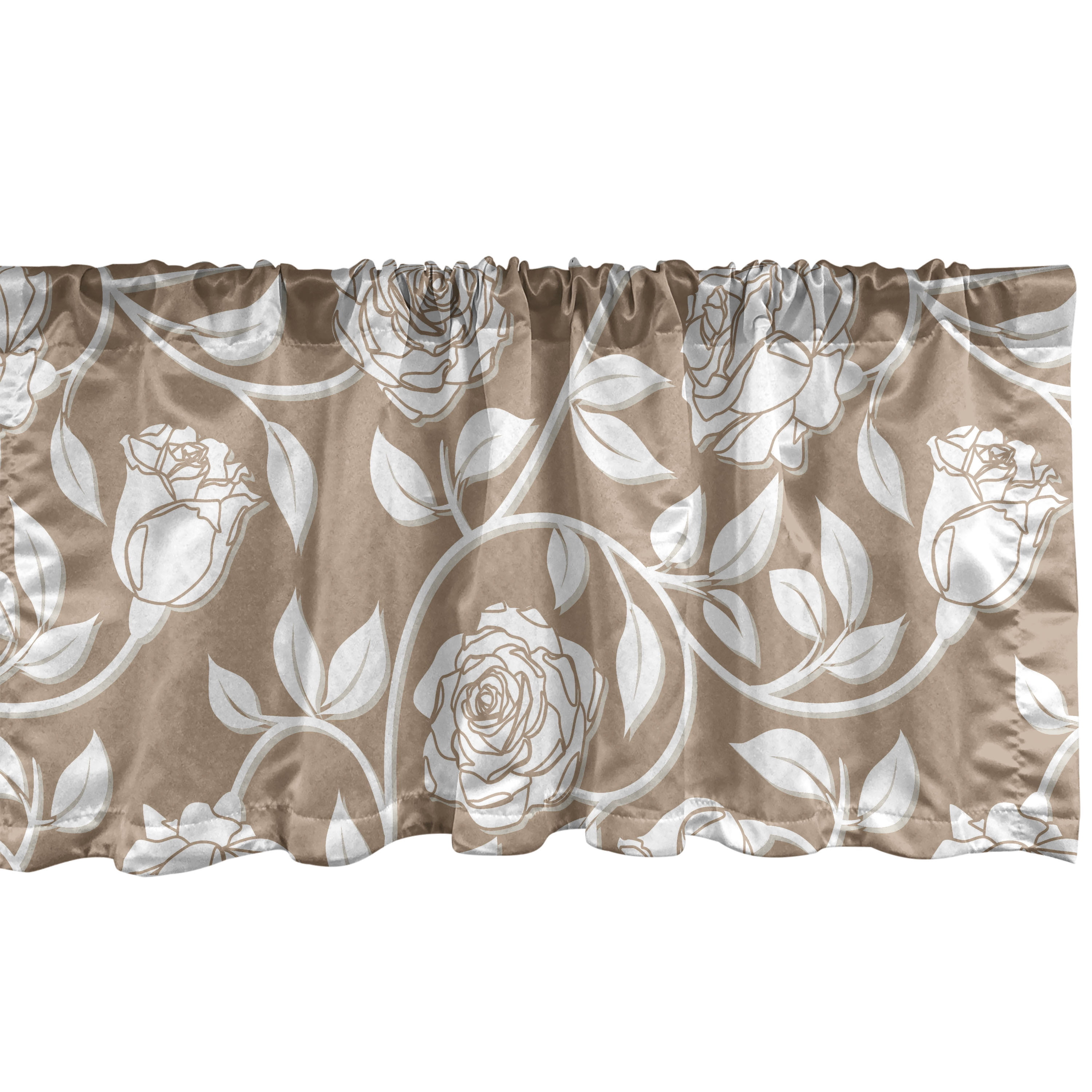 Springtime Window Valance, Minimalist Design Neutral Colors Boho Garden ...