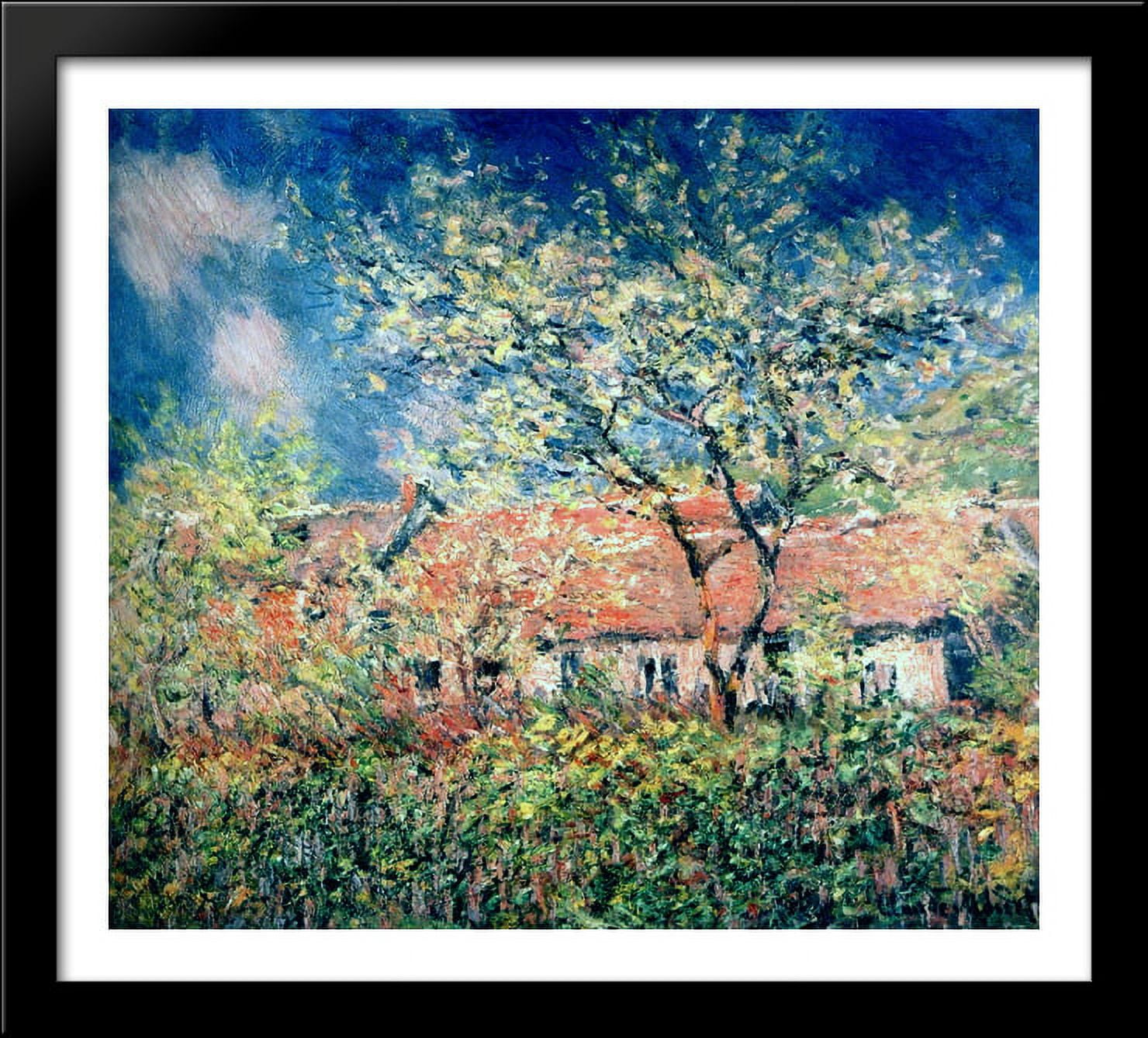 Springtime at Giverny 32x28 Large Black Wood Framed Print Art by Claude ...