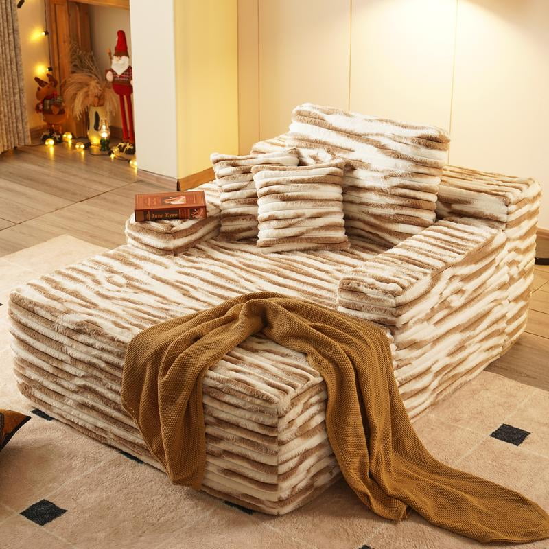 【Springtok】49'' Boneless Chaise Lounge, Upholstered Sofa Bed with Throw ...