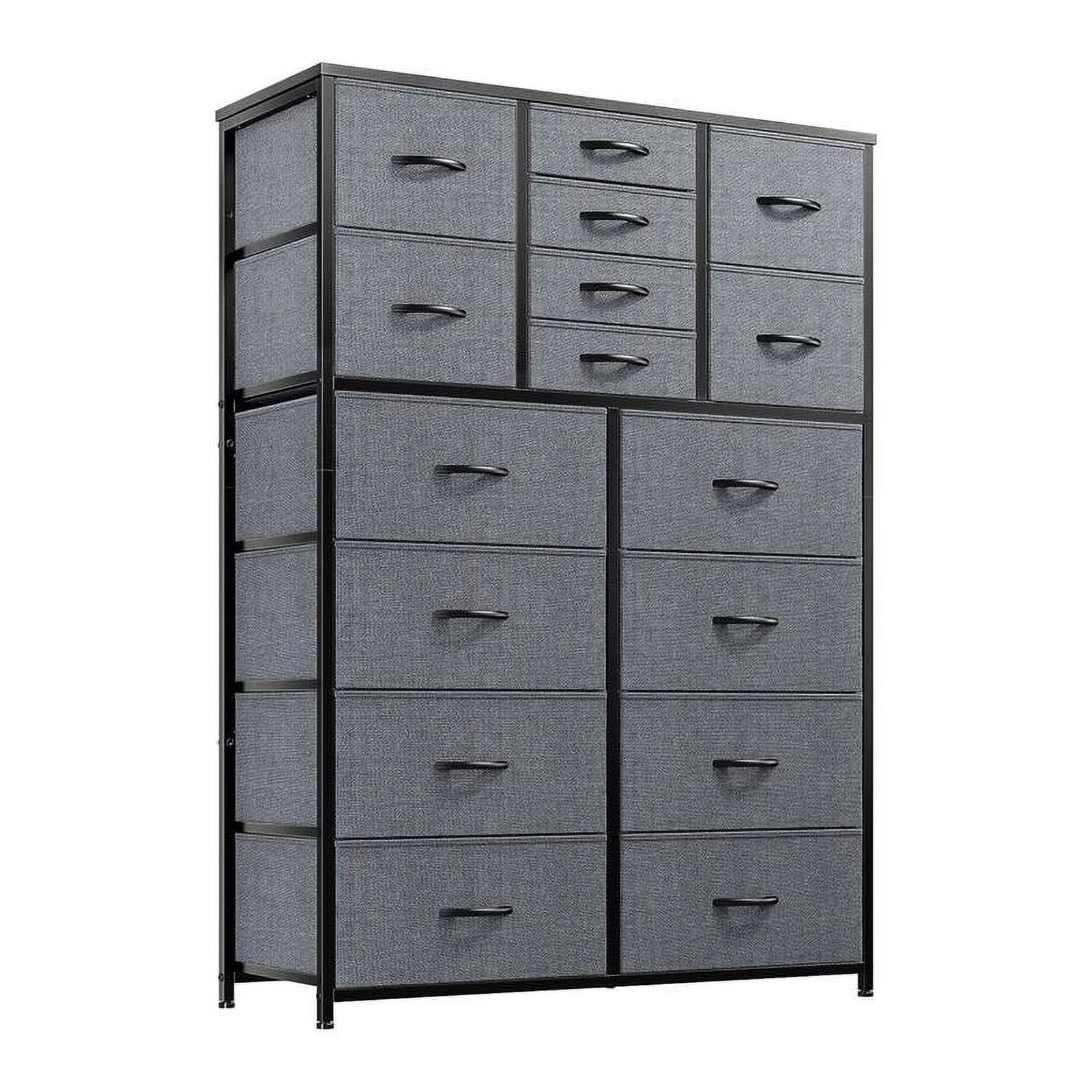 [Springtok Deal]Dresser with 15/16 Drawers, Wood Top and Metal Frame ...