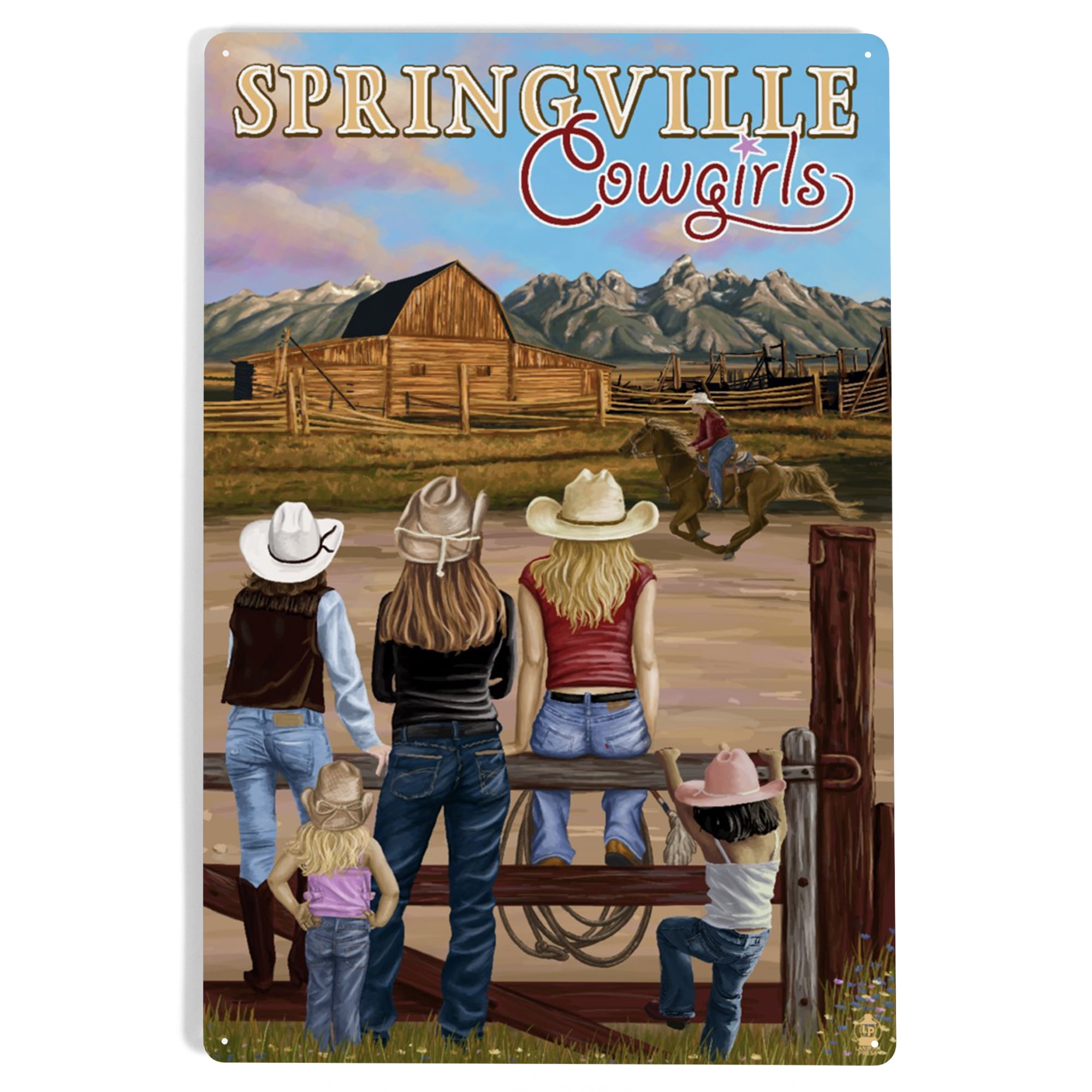 Springville, California, Cowgirls Scene (12x18 Aluminum Art, Indoor ...