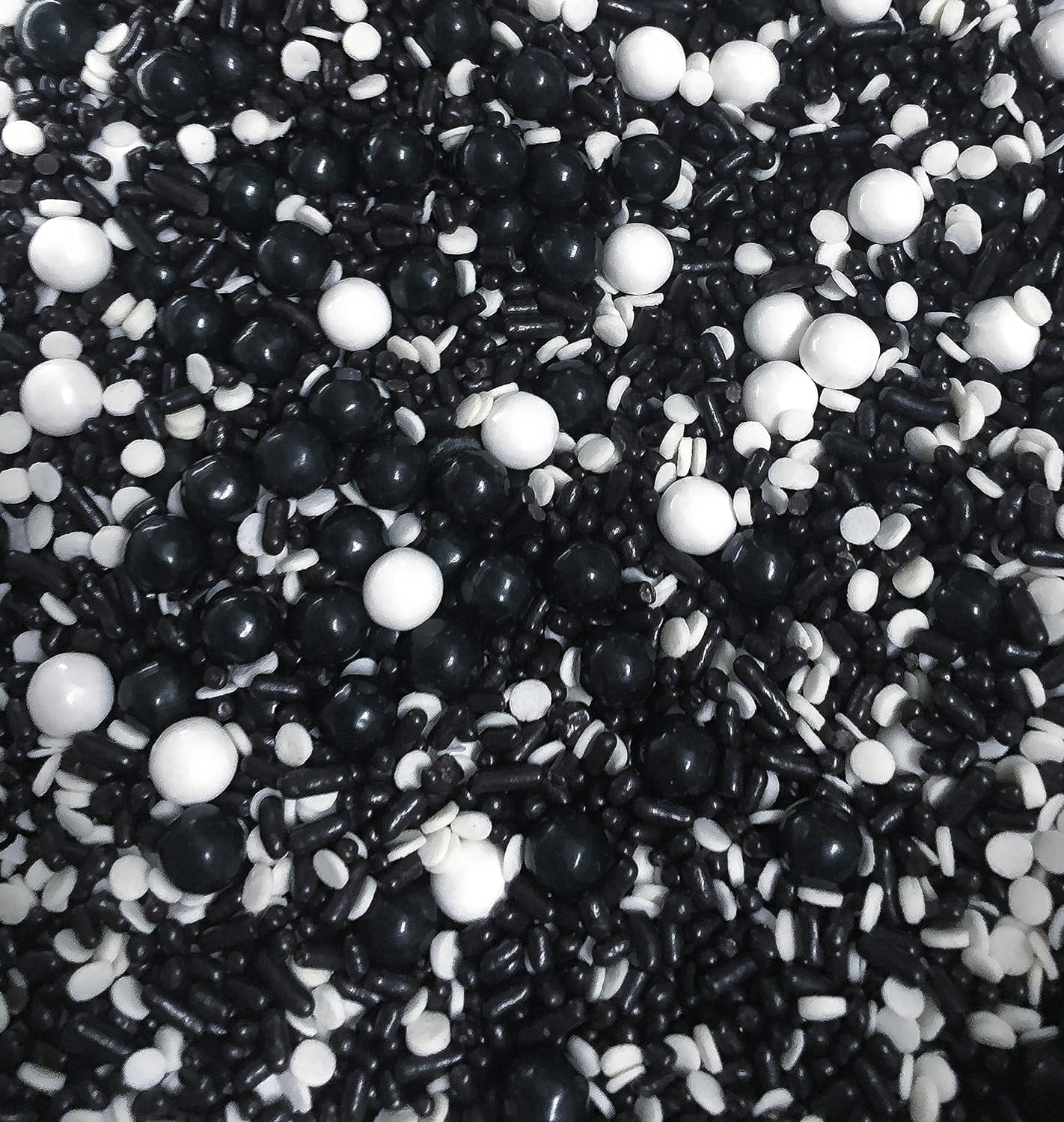 Sprinkle Deco® Black and White Polka Dot Edible Decoration Confetti ...