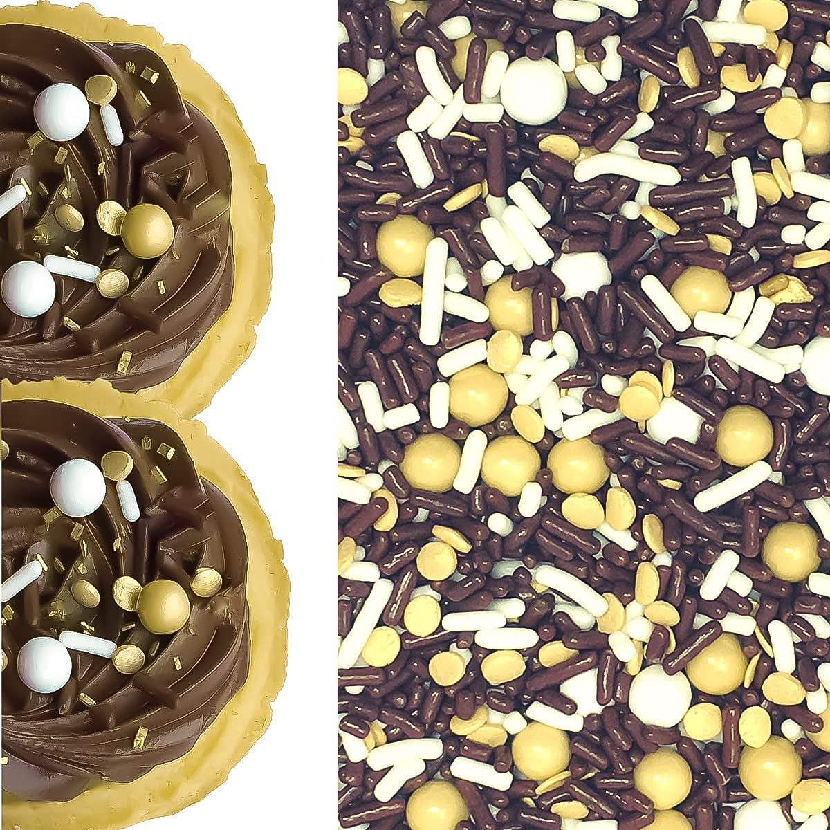 Sprinkle Deco® Brown Shabby Elegant Gold Chic Cupcake Cake Decoration ...