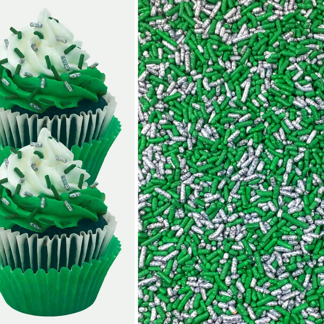 Sprinkle Deco® Green and Silver Cake Pop Cookie Cupcake Cakes Semi ...