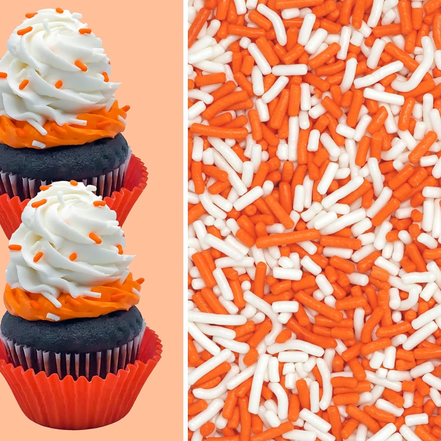 Sprinkle Deco® Orange and White Cake Pop Cookie Cupcake Cakes Semi ...