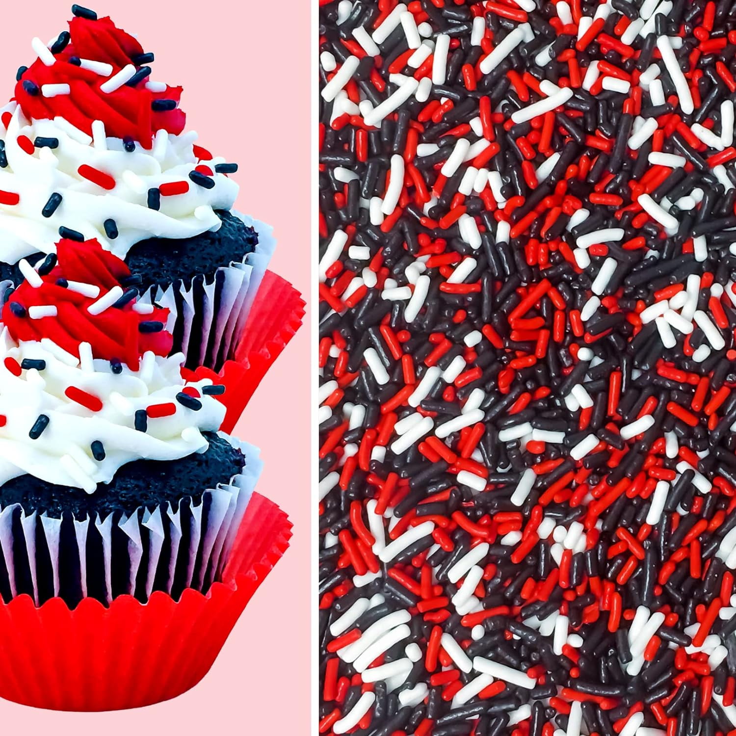 Sprinkle Deco® Red White Black Cake Pop Cookie Cupcake Cakes Semi-Sweet ...