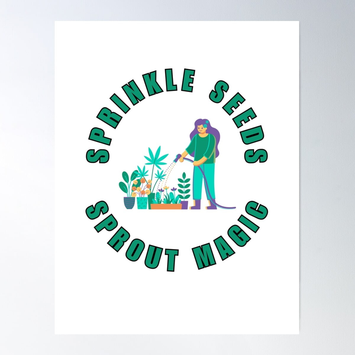 Sprinkle Seeds, Sprout Magic Poster Wall Art, Modern Wall Decor For ...