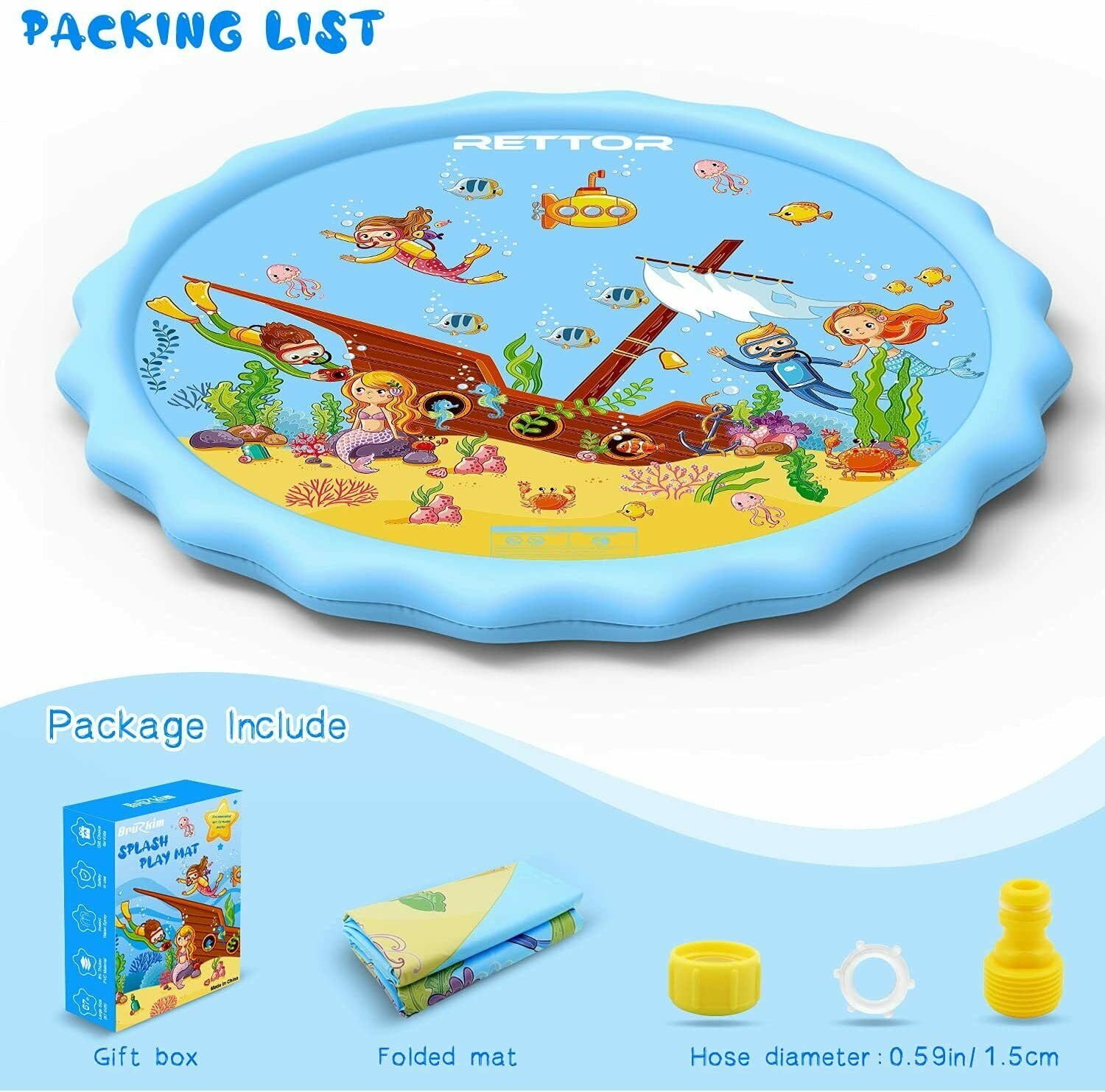 Sprinkle & Splash Pad 67" Splash Play Mat for Kids Toddlers 12 + Months ...