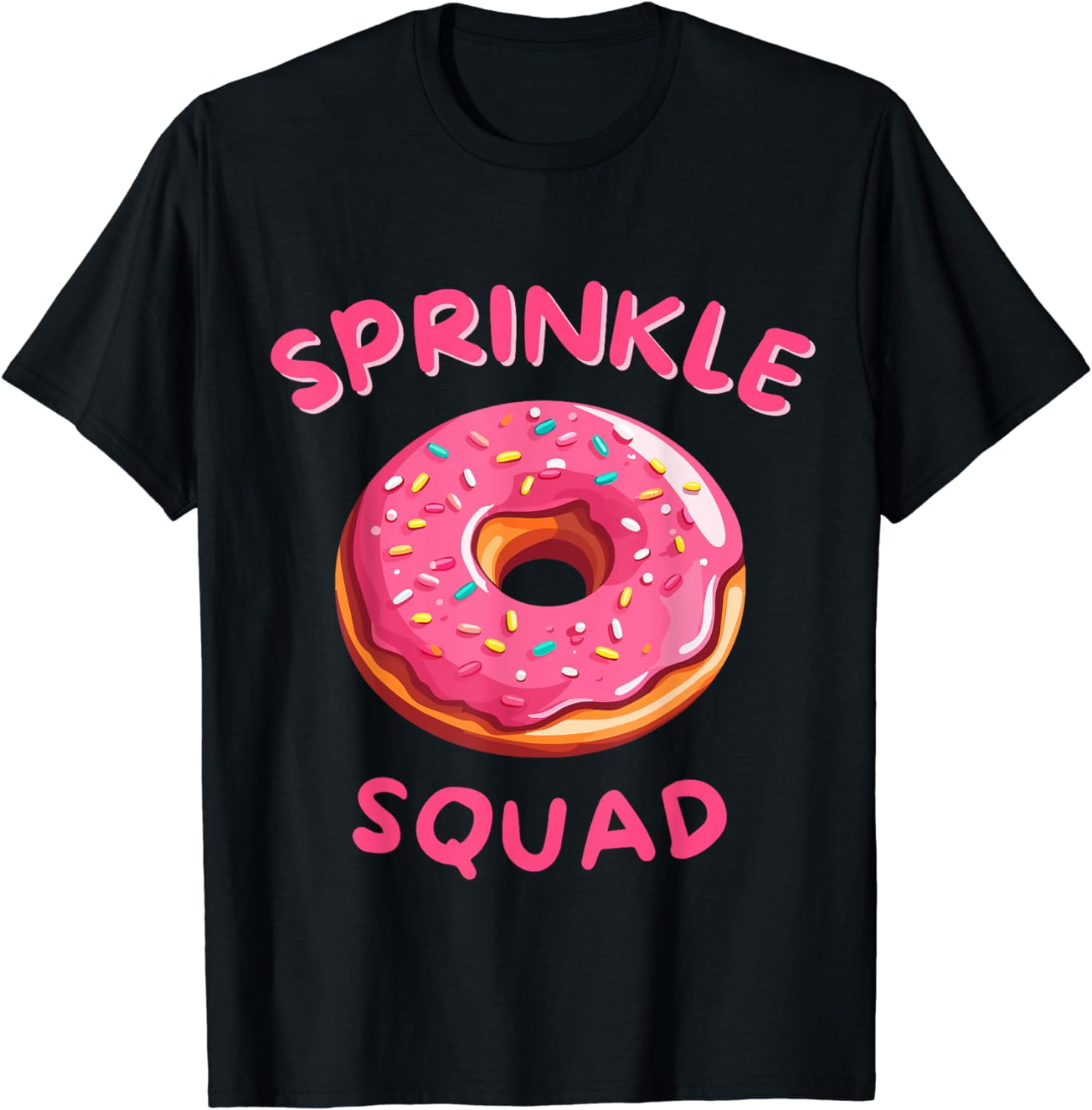 Sprinkle Squad Donut Lover Funny Pink Birthday Girls Party T-Shirt ...