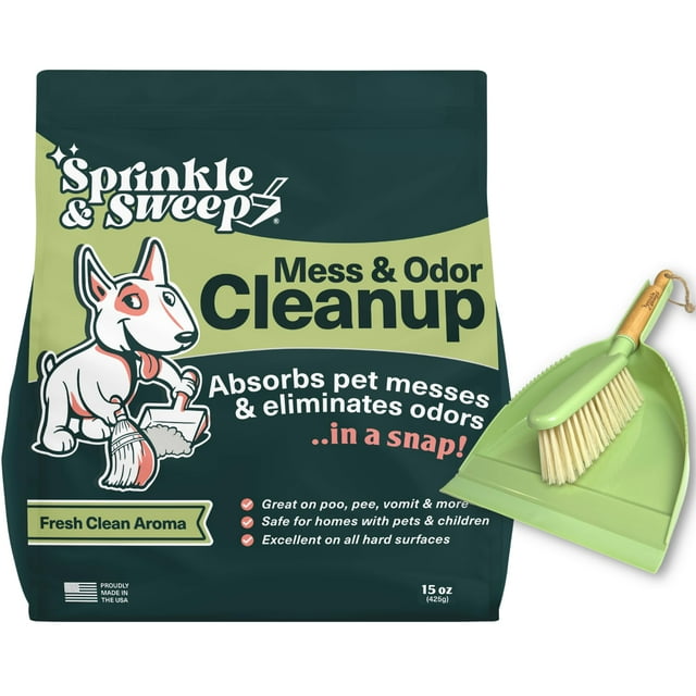 Sprinkle & Sweep Pet MMF7 Accident Cleanup for all Hard Non Toxic Quick ...