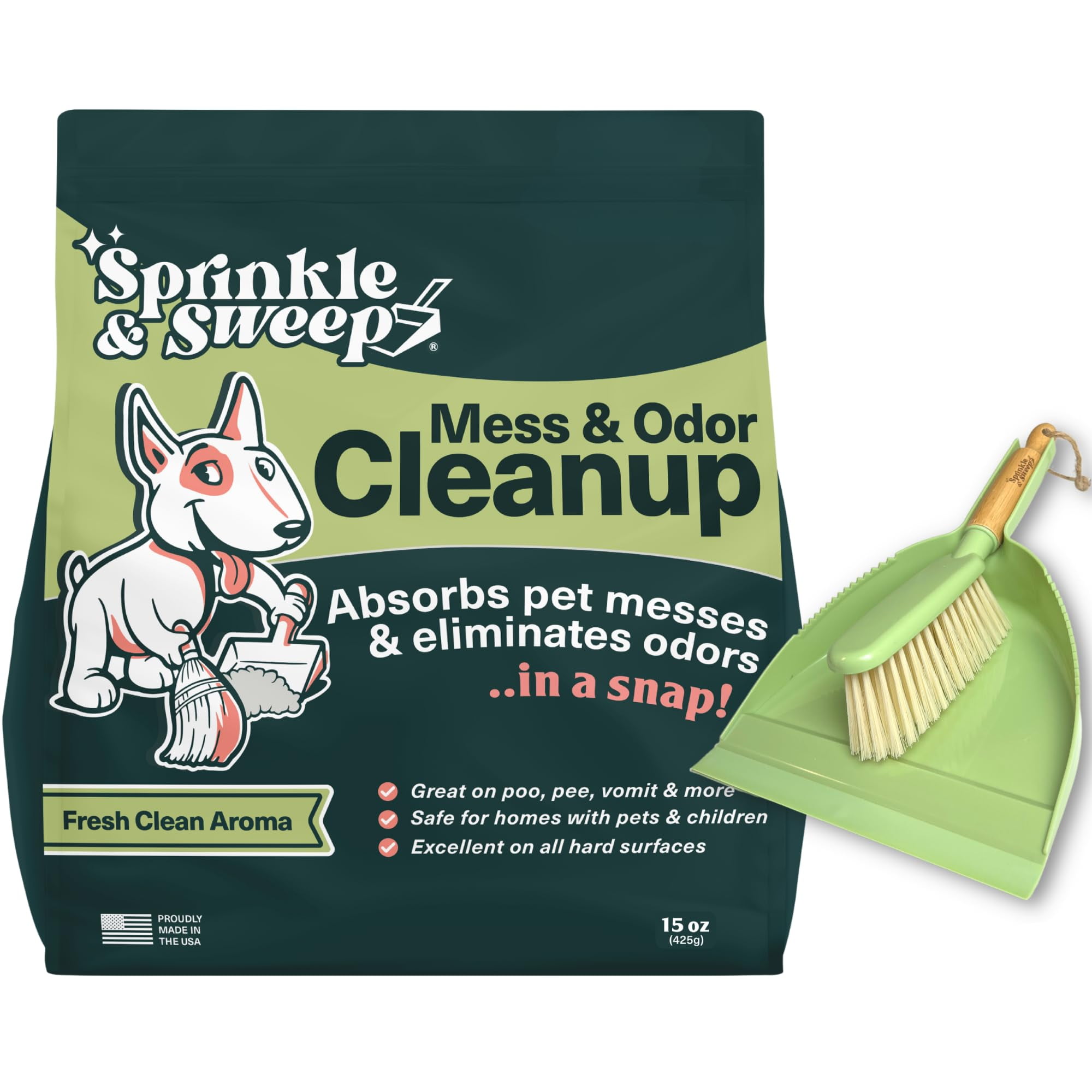 Sprinkle & Sweep Pet STF9 Accident Cleanup for all Hard Non Toxic Quick ...