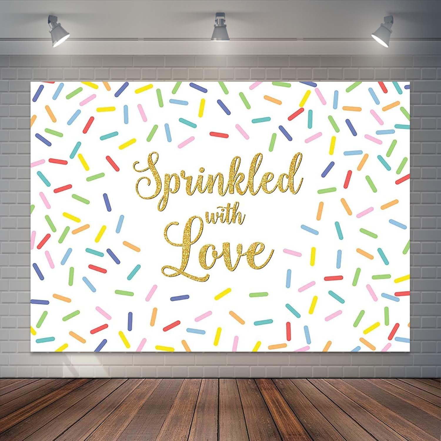 Sprinkled with Love Backdrop Colorful Confetti Sprinkles Baby Shower ...