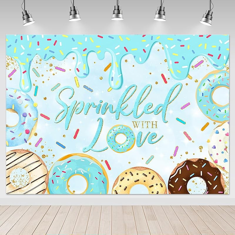 Sprinkled with Love Doughnut Pretty Backdrop Pink Doughnut Girl Baby ...