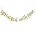 Gold Glitter 'Sprinkled with Love' Banner for Baby Shower, Gender ...