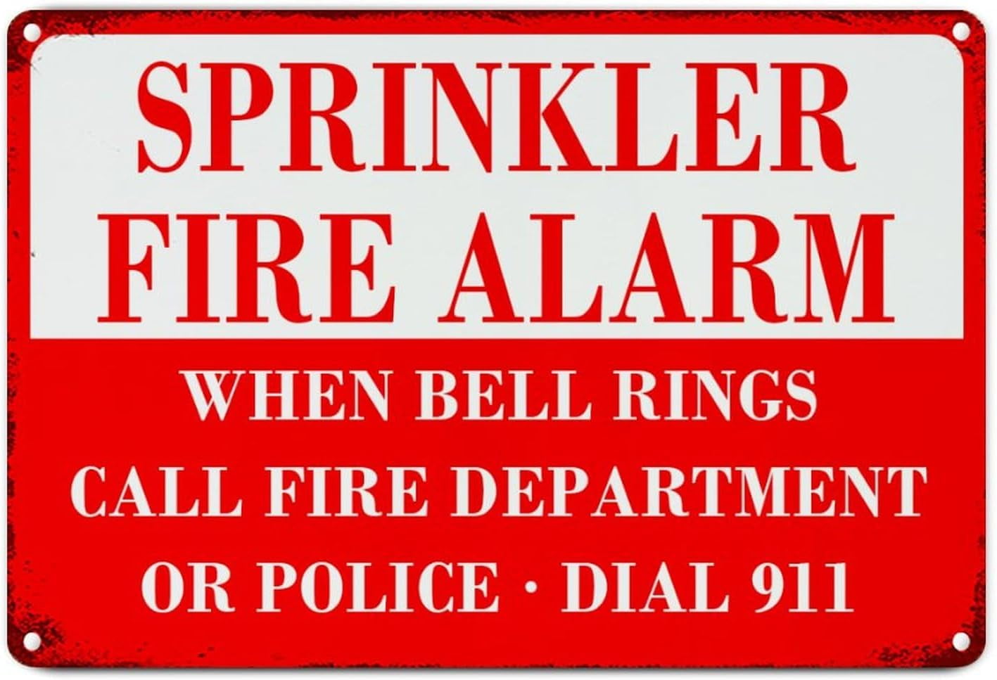 Sprinkler Fire When Bell Rings Call Fire Department Or Police Warning ...