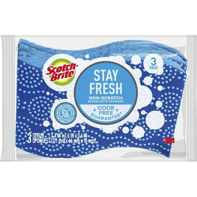 Scotch-Brite Scrub Dots Non-Scratch Scrub Sponge, Rinses Clean, For ...