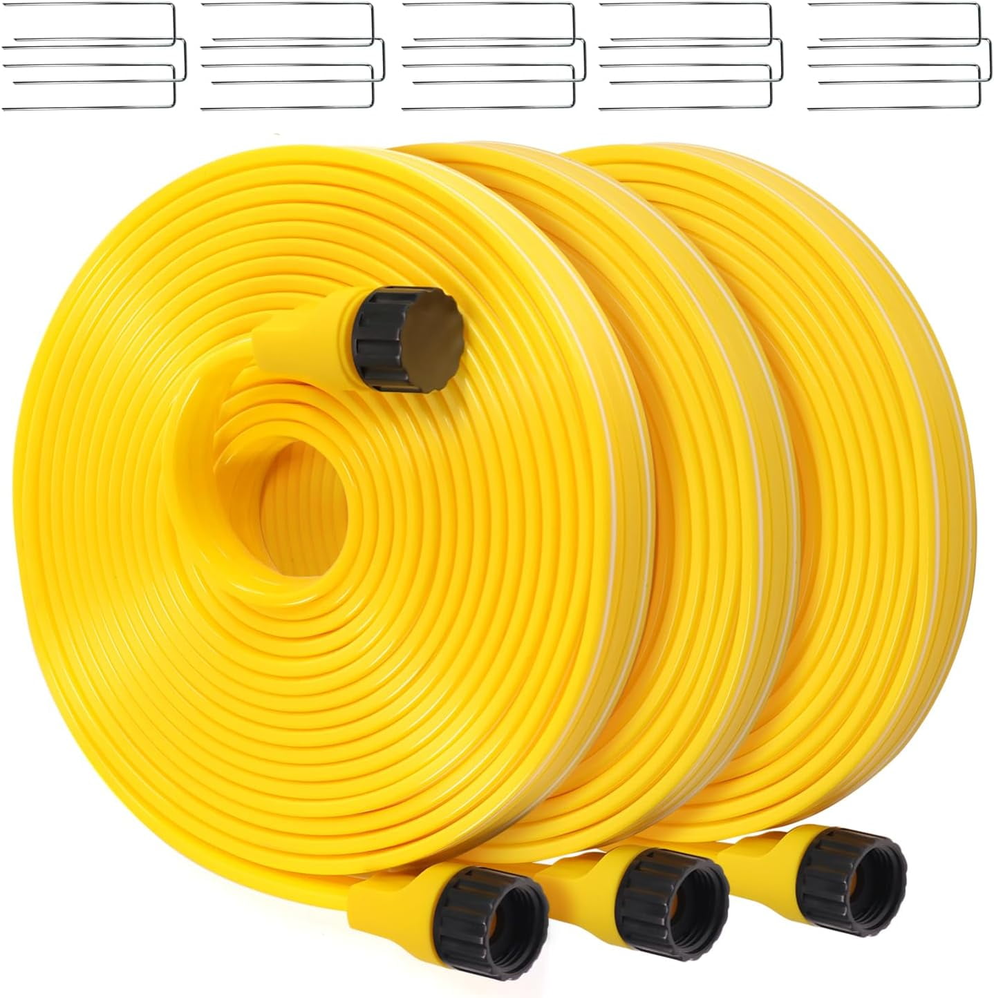 Sprinkler Hose 25 ft 3-Pack, Flexible Sprinklers Soaker Hose 75 ft for ...