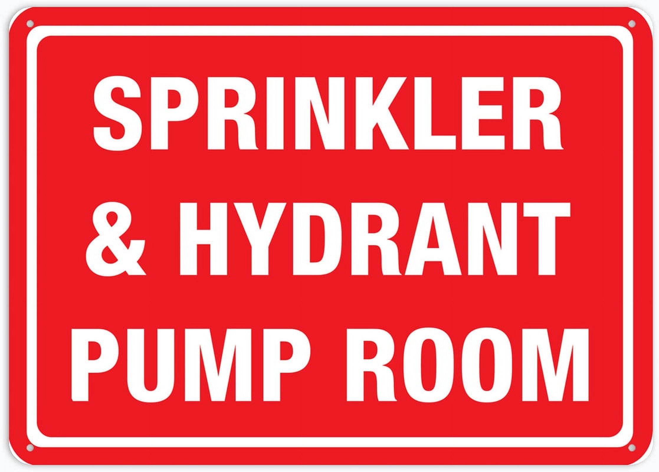 Sprinkler Hydrant Pump Room Sign For House 12" X 8" Yard Sign, Premium ...