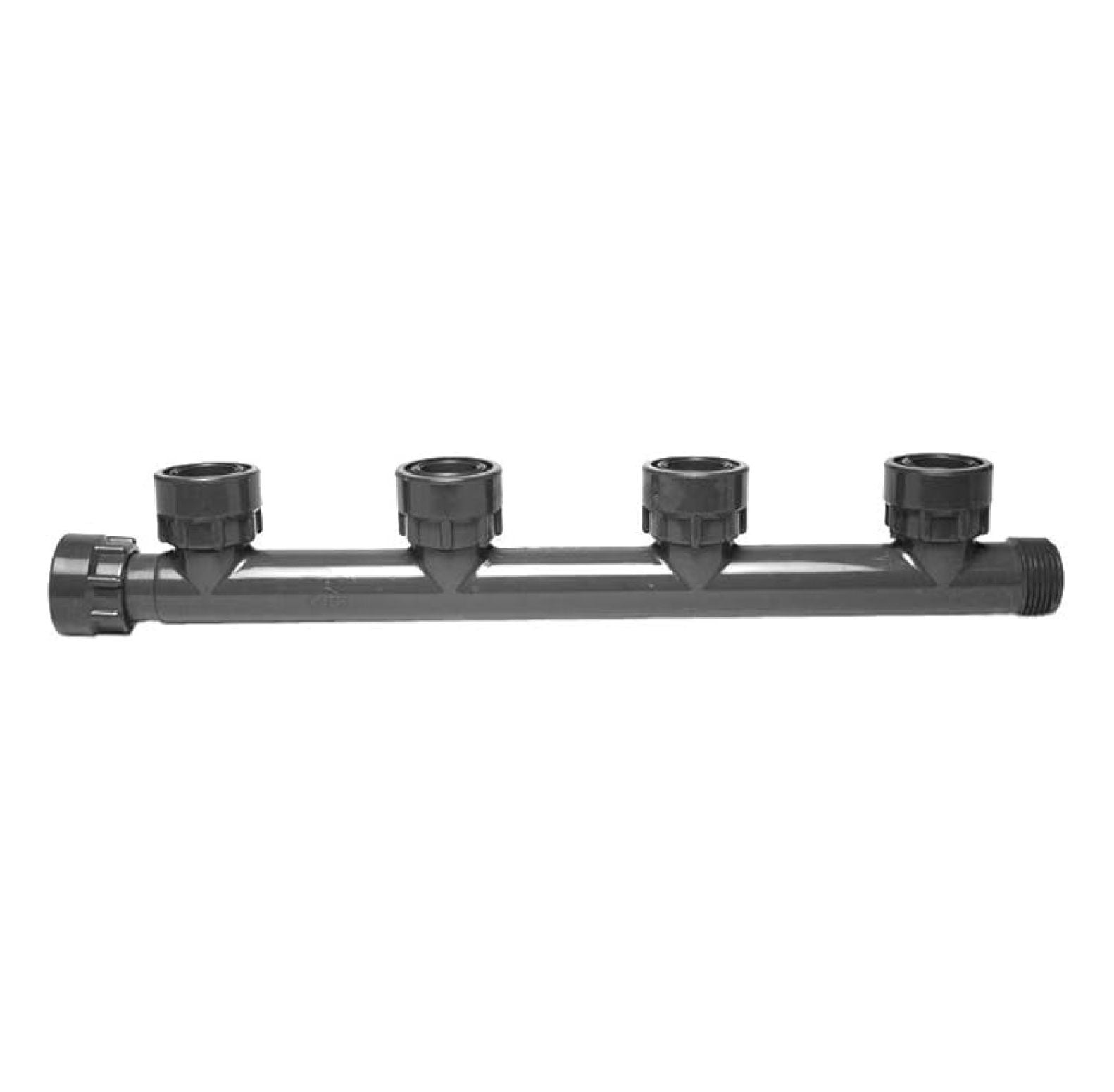 Sprinkler Manifold Tee - 4 Port Quad Swivel, 1 Inch, Black Plastic ...