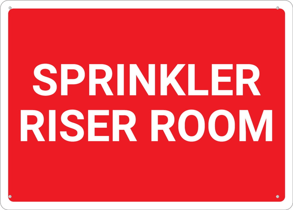 Sprinkler Riser Room Red Sign 12X8 Inches Metal Aluminum Signs, Weather ...