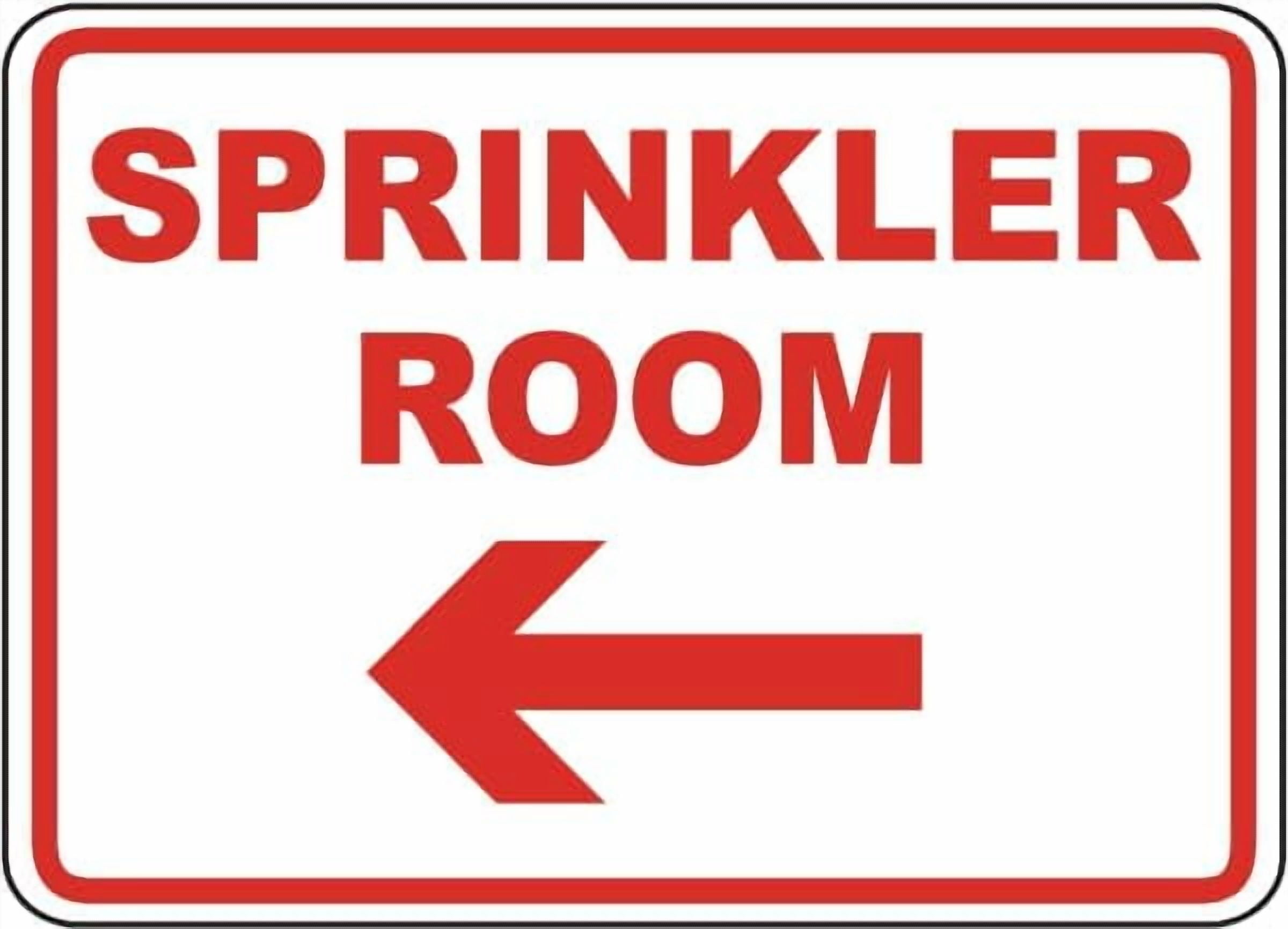 Sprinkler Room (Left Arrow) Sign Fire/Exit Emergency Signs Riser Metal ...