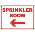 Sprinkler Room (Left Arrow) Sign Fire/Exit Emergency Signs Riser Metal ...